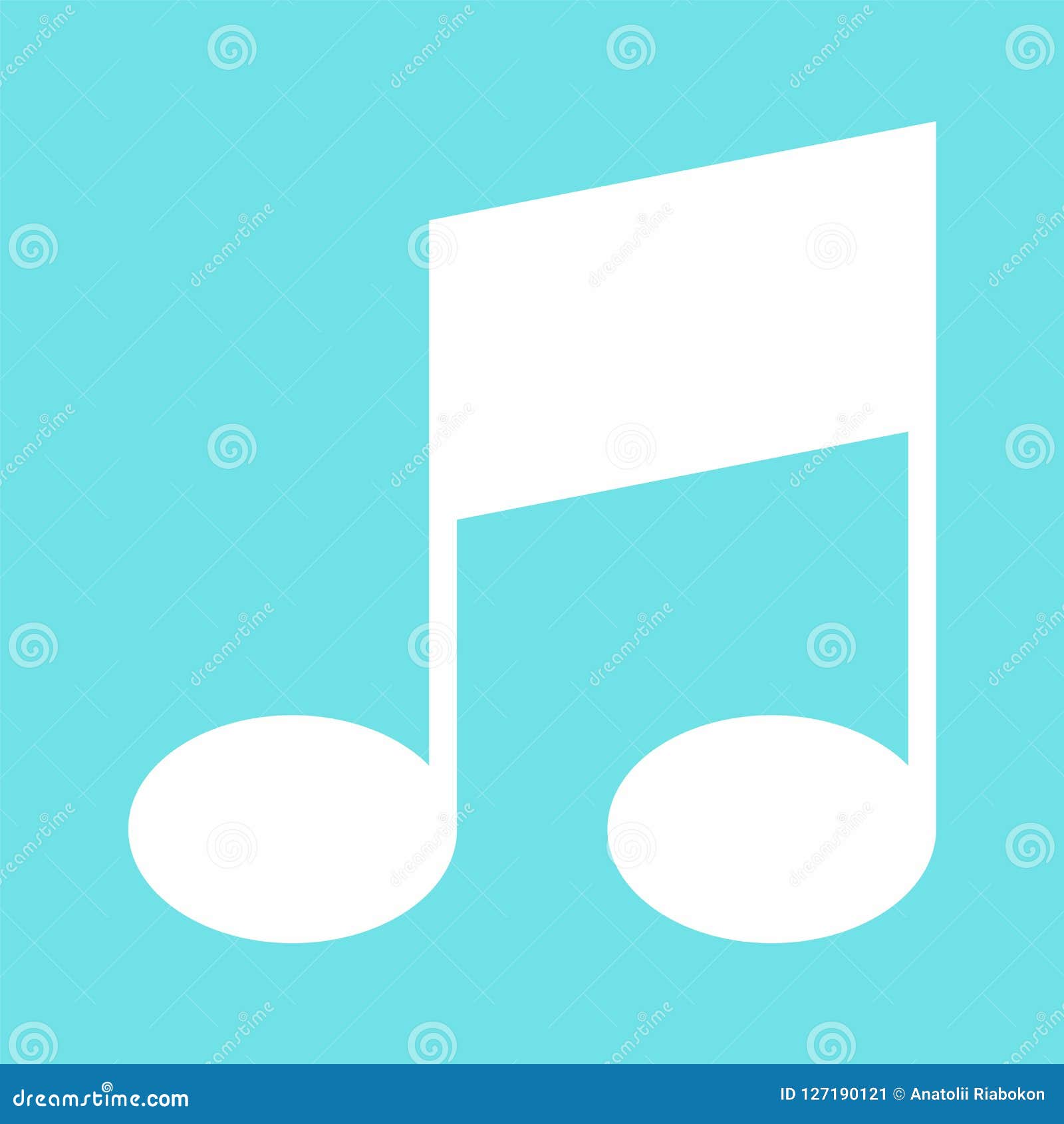 Bar Musical Note Icon, Flat Style Stock Illustration - Illustration of ...