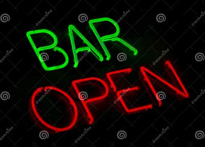 Bar open neon sign stock photo. Image of vintage, opened - 17619956