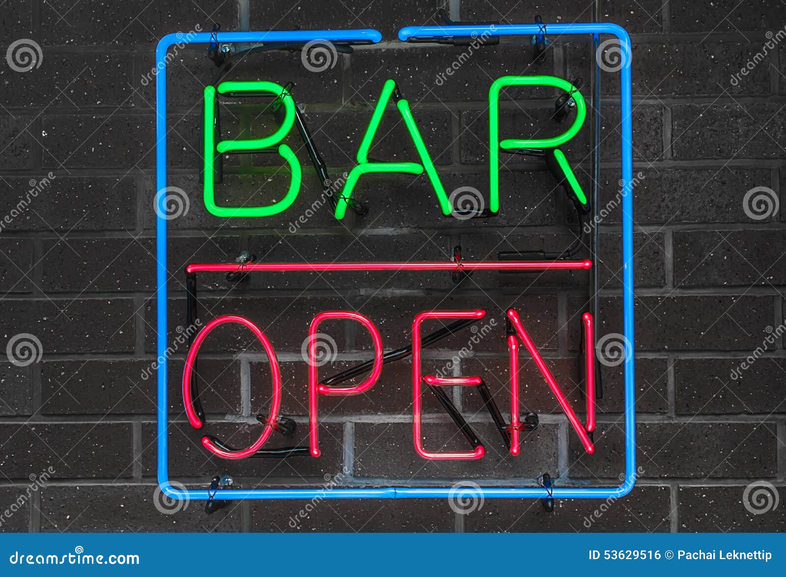 Bar Open Neon Sign stock photo. Image of meeting, neon - 53629516