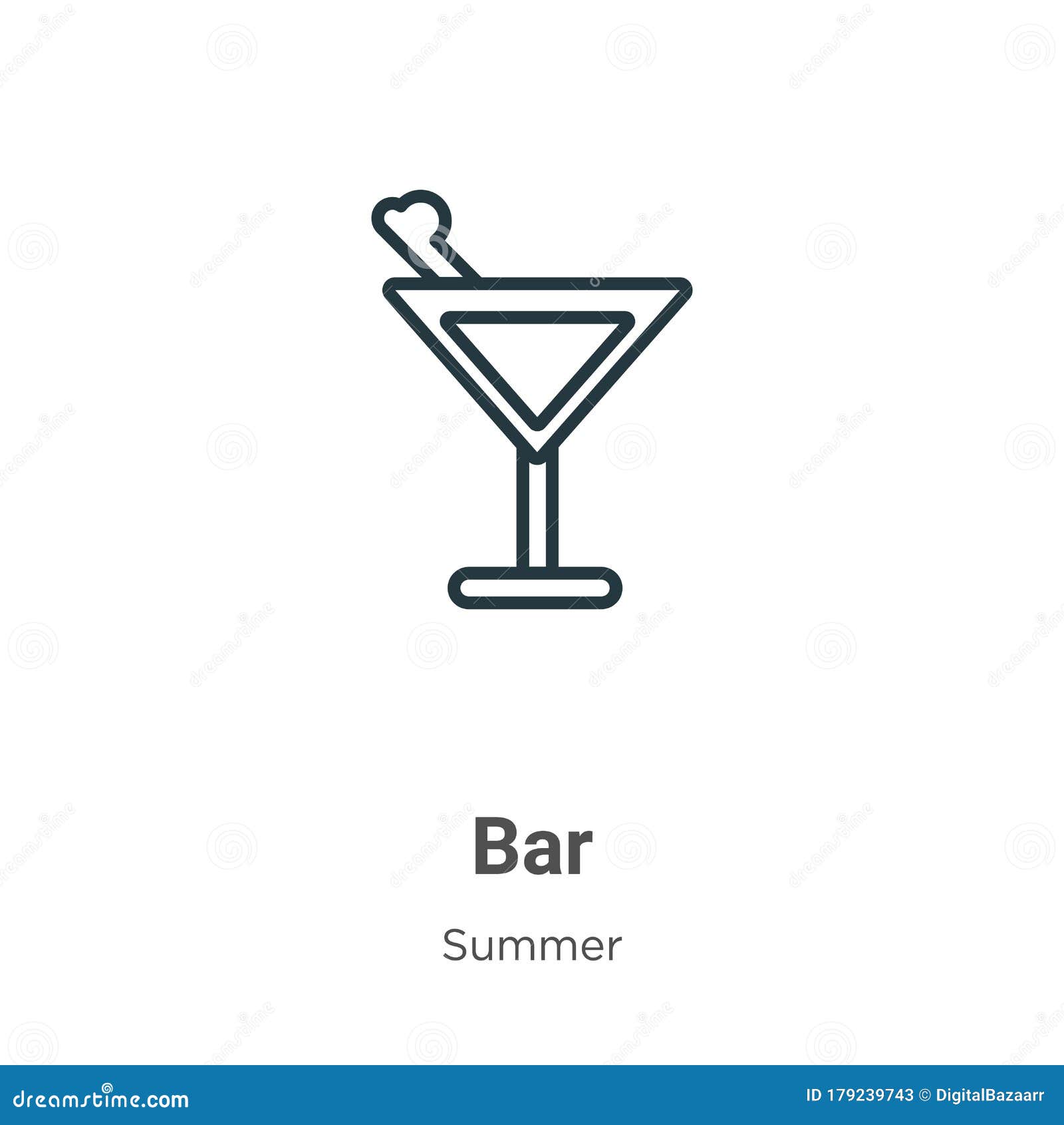Bar Outline Vector Icon. Thin Line Black Bar Icon, Flat Vector Simple ...