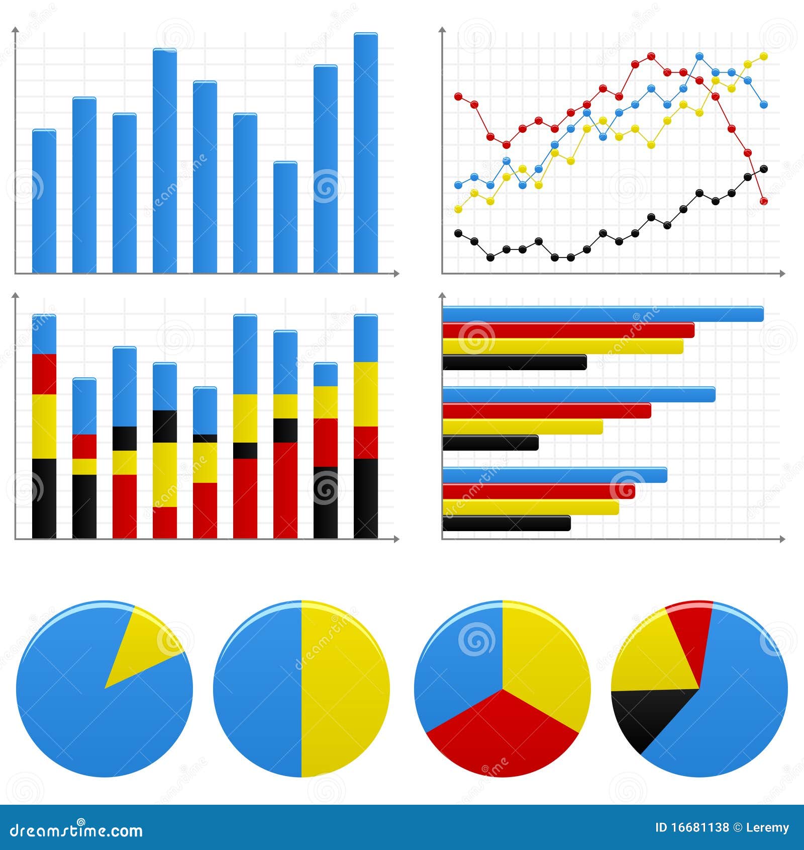 Bar Pie Graph Chart stock vector. Illustration of horizontal - 16681138