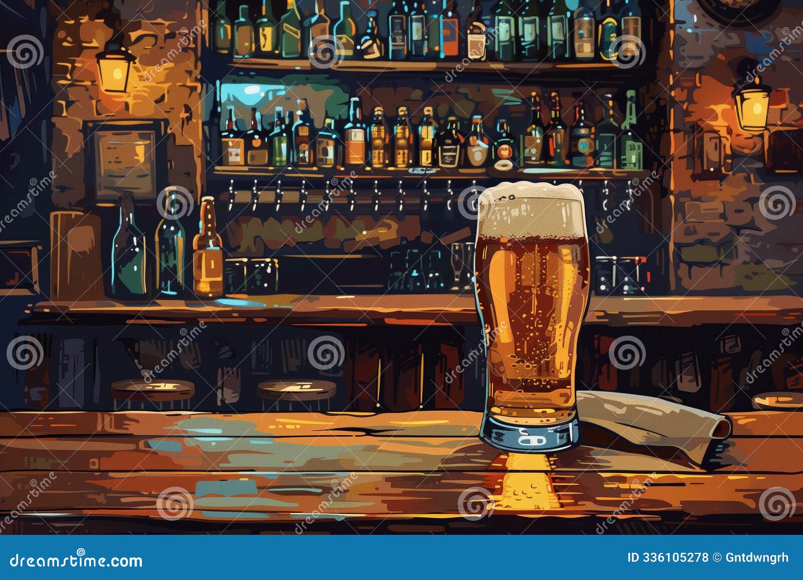 Bar Poster , Beer Style, Beers, Hand Drawn Style Stock Illustration ...