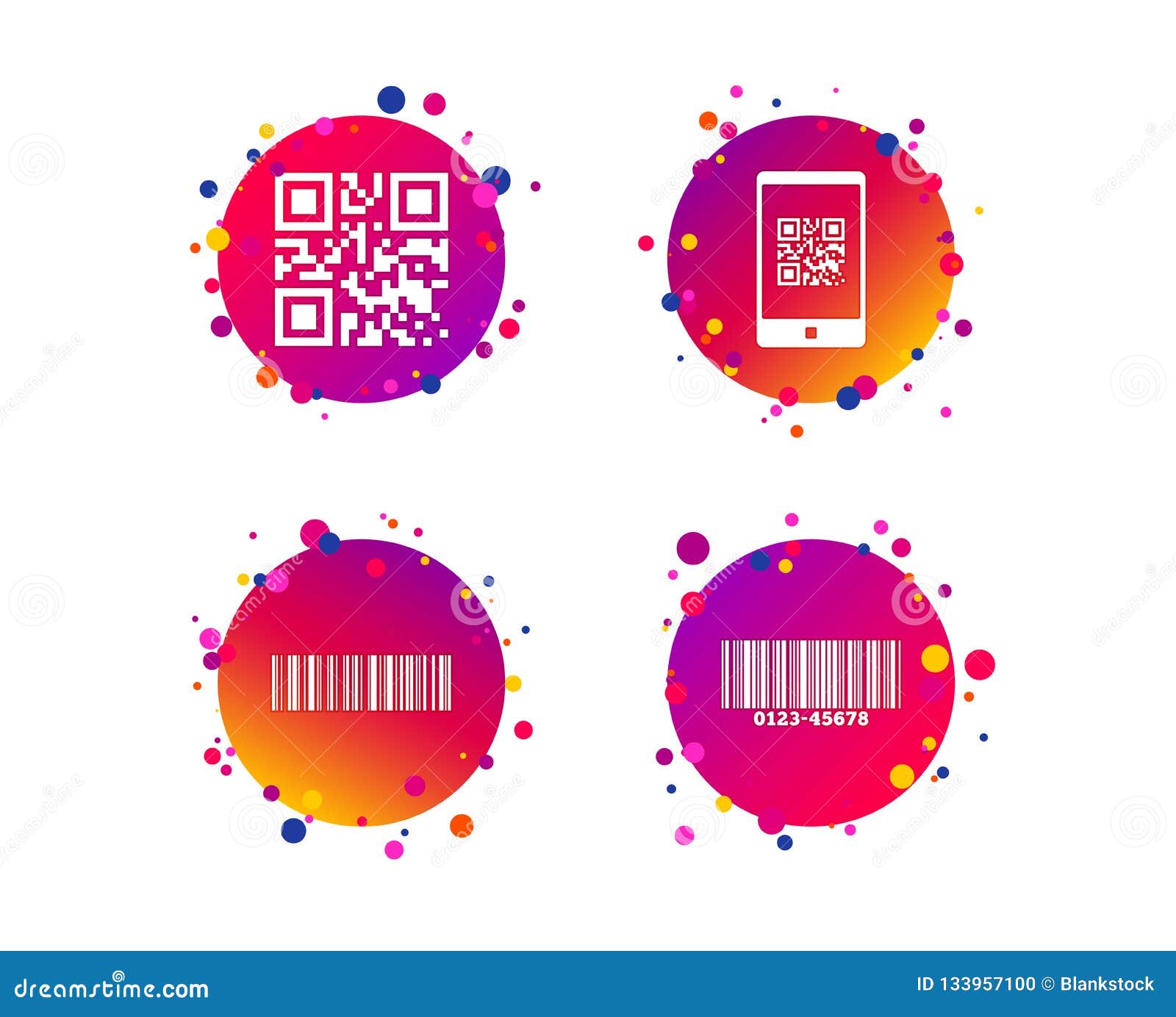 Bar and Qr Code Icons. Scan Barcode Symbol. Vector Stock Vector ...