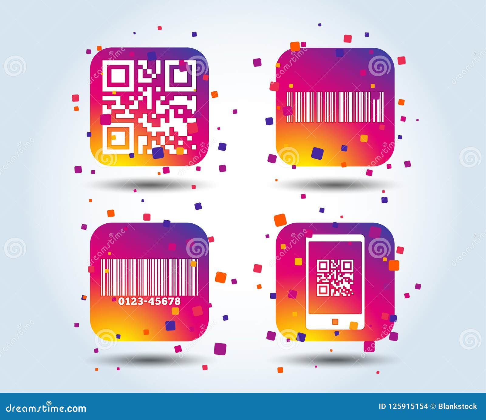 Bar and Qr Code Icons. Scan Barcode Symbol. Stock Vector - Illustration ...
