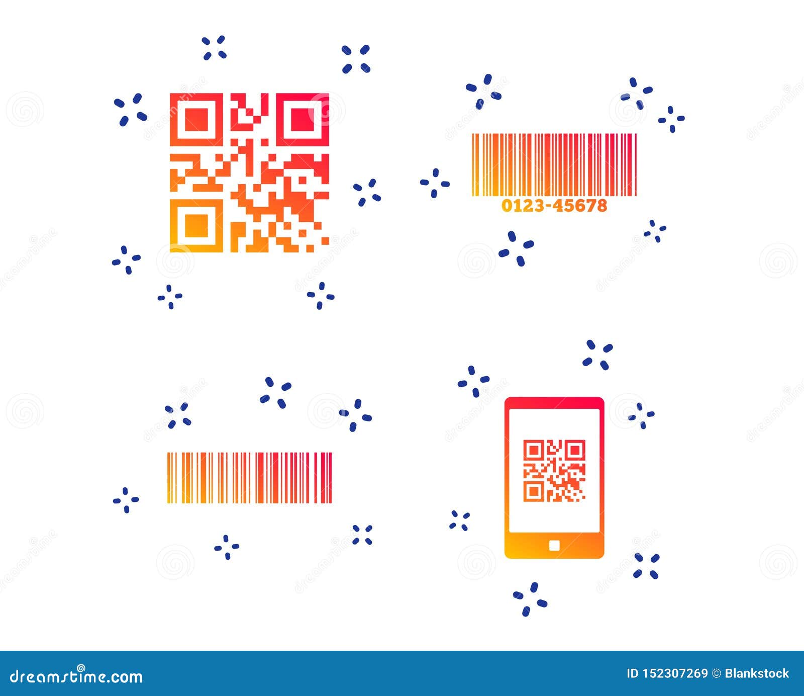 Bar and Qr Code Icons. Scan Barcode Symbol. Vector Stock Vector ...