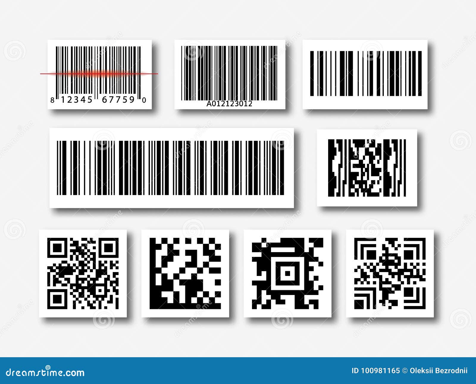 Bar and Qr Code Sticker Set Stock Vector - Illustration of product ...