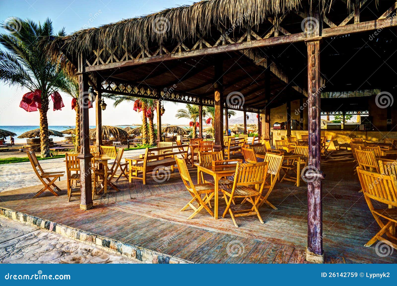 Bar in the resort. Egypt. stock image. Image of straw - 26142759