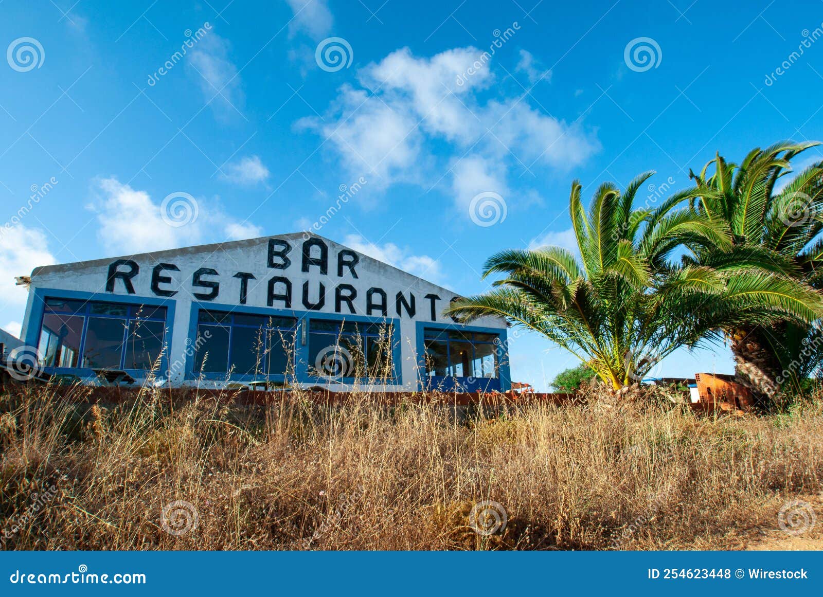 Bar Restaurant with Long Grass and Trees Stock Photo - Image of ...