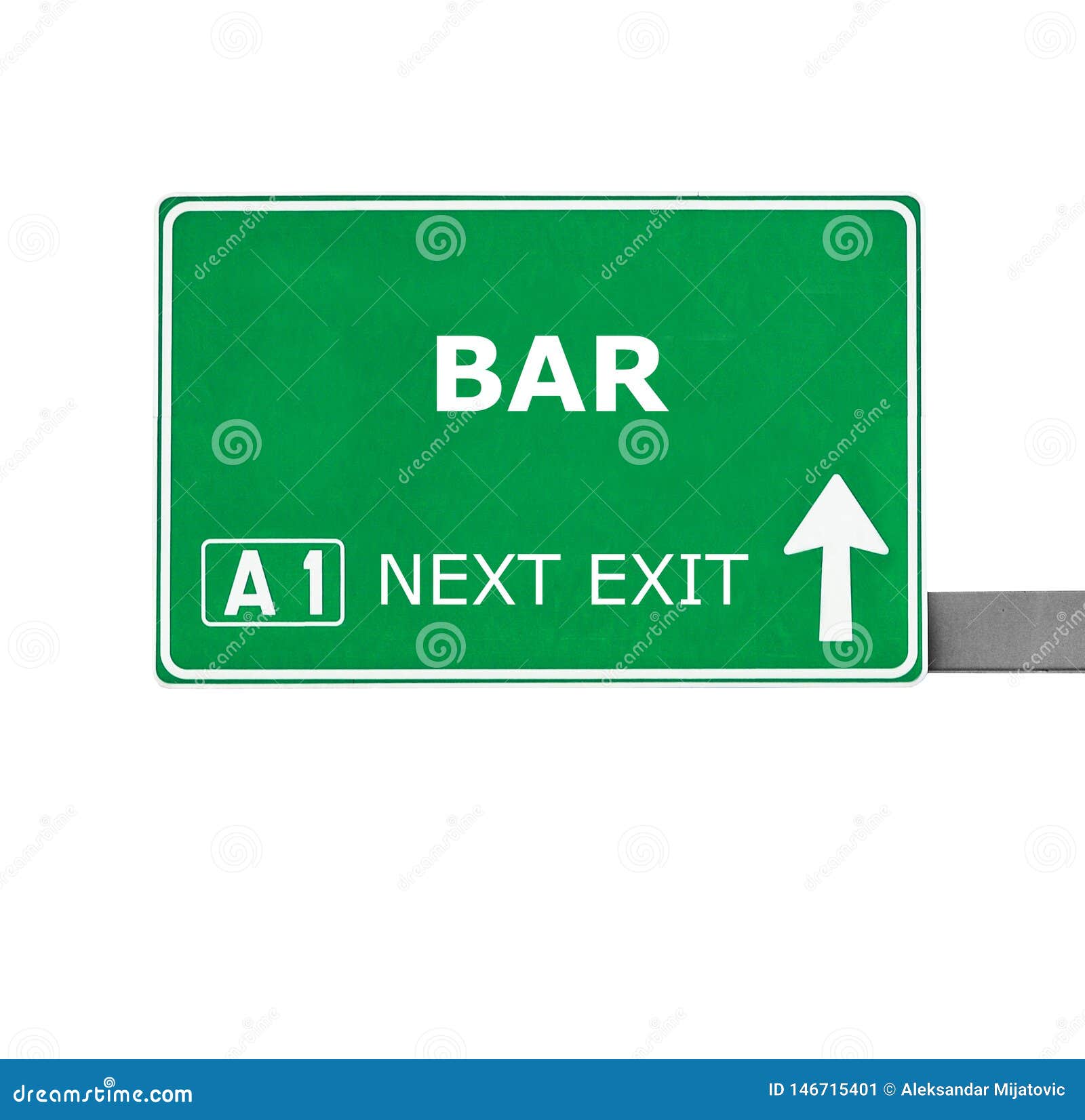 BAR Road Sign Isolated on White Stock Image - Image of billboard, path ...