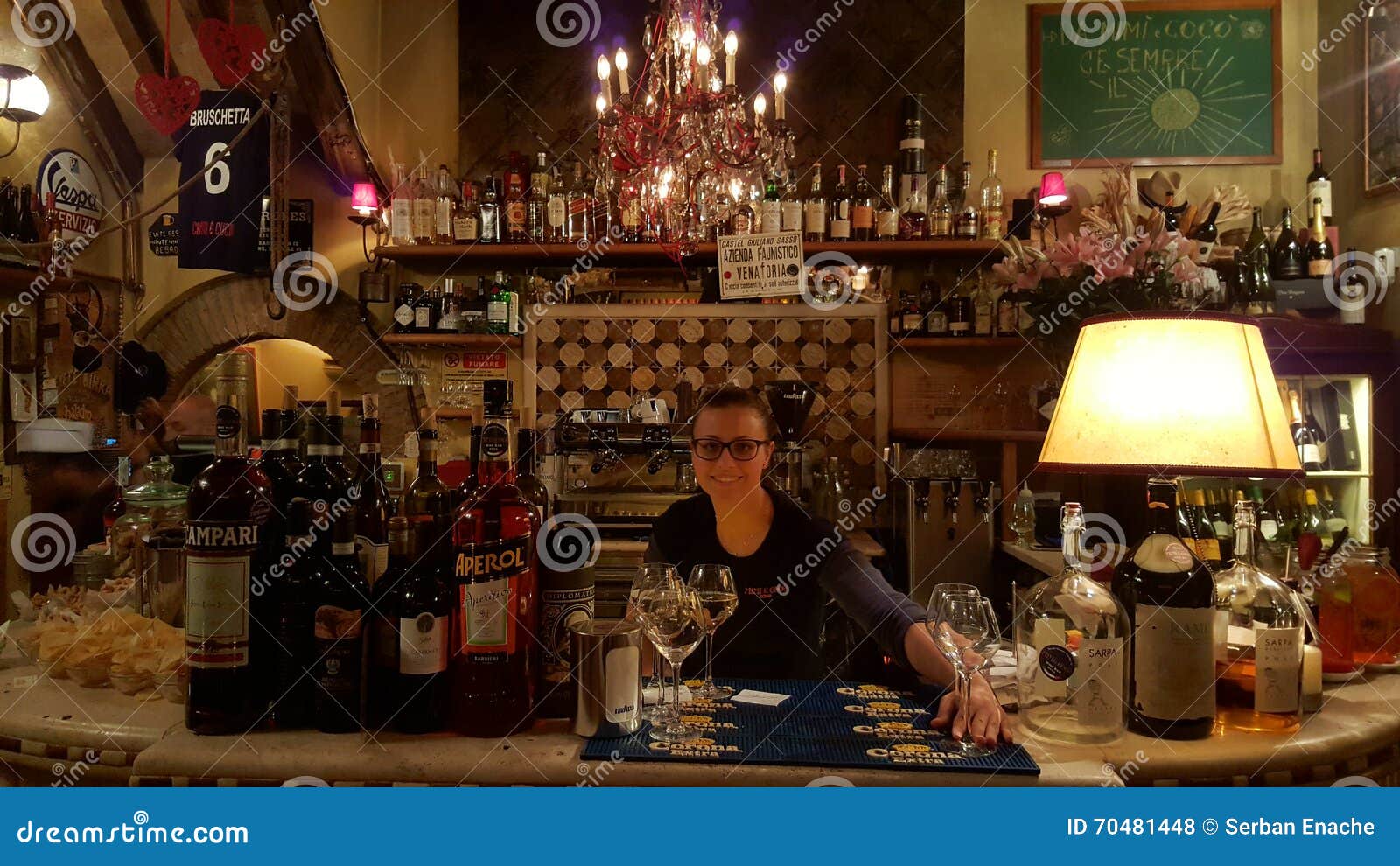 Bar in Rome, Italy with Bartender Editorial Stock Photo - Image of rome ...