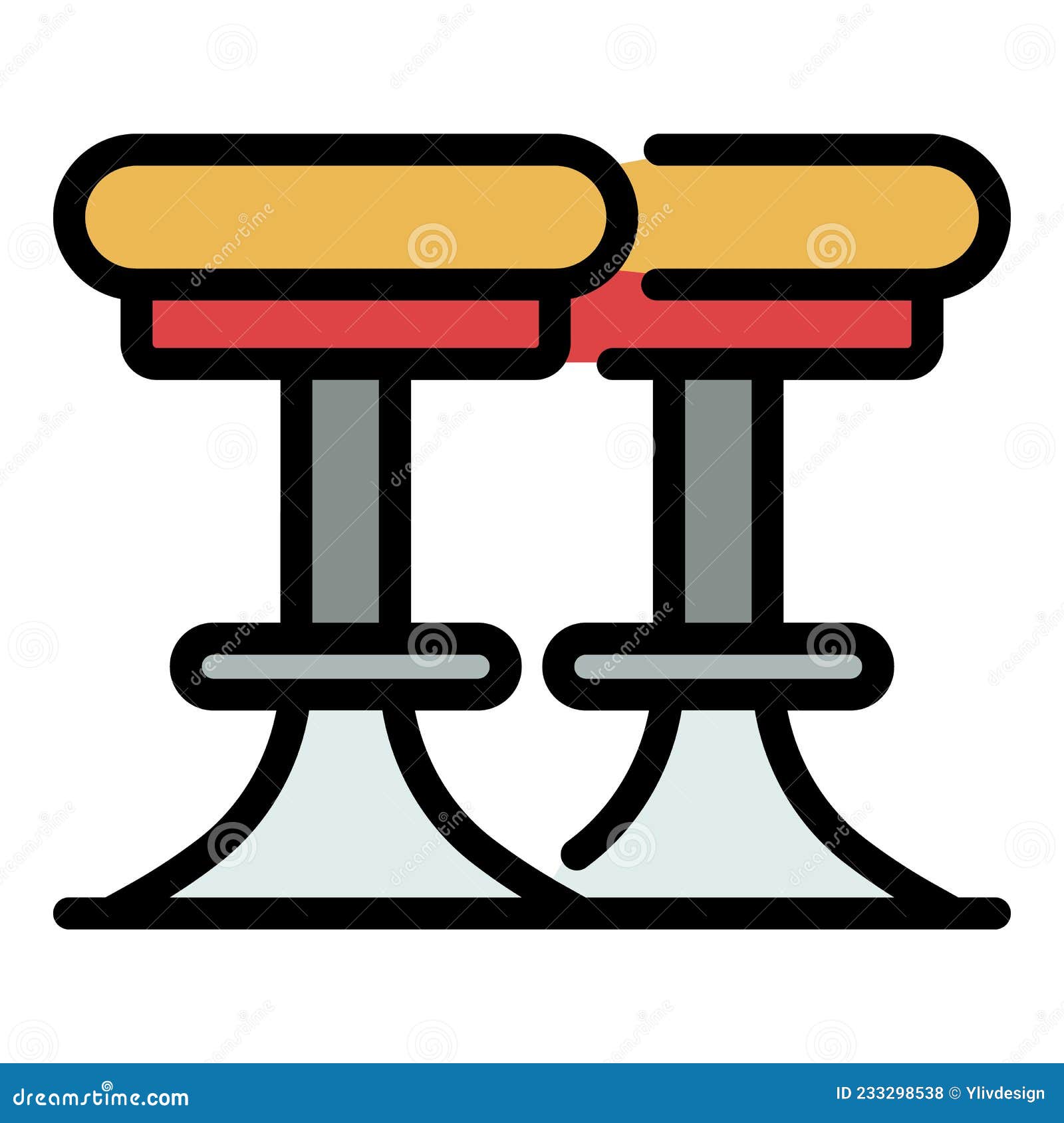 Bar Round Chairs Icon Color Outline Vector Stock Vector - Illustration ...