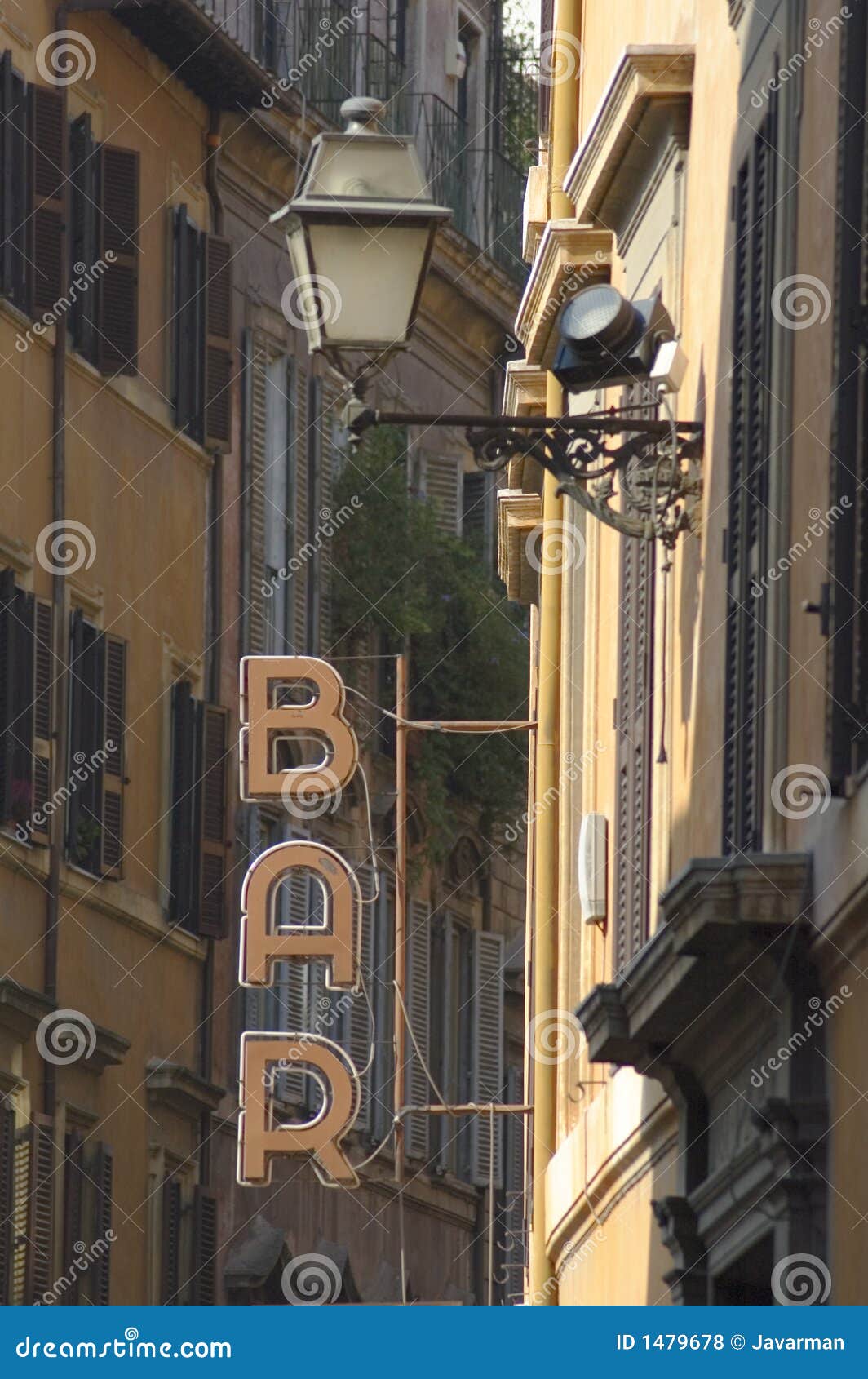 Bar Sign in the Old Street of Rome Stock Photo - Image of margarita ...