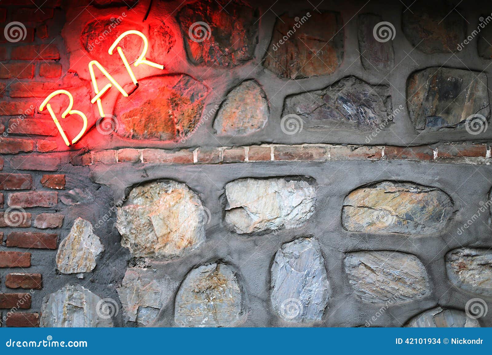 Bar sign on a stone wall stock photo. Image of building - 42101934