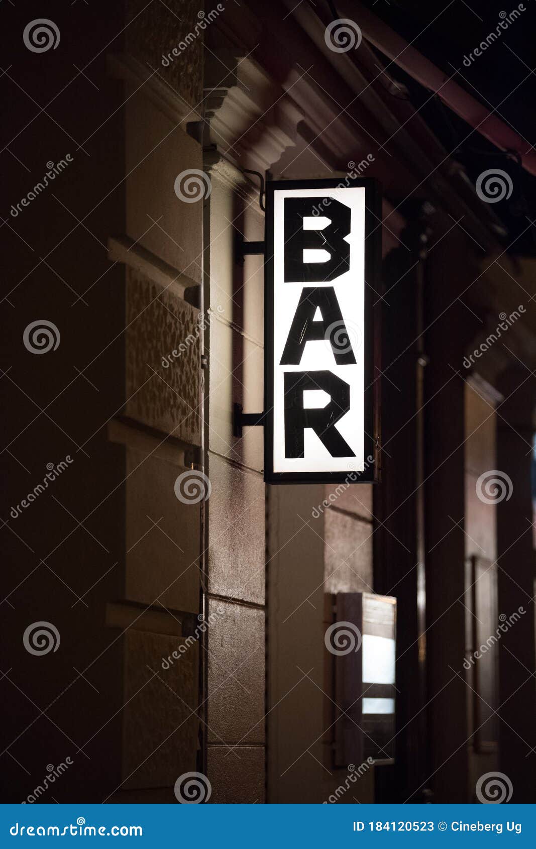 Bar sign stock image. Image of coffee, drinks, exterior - 184120523