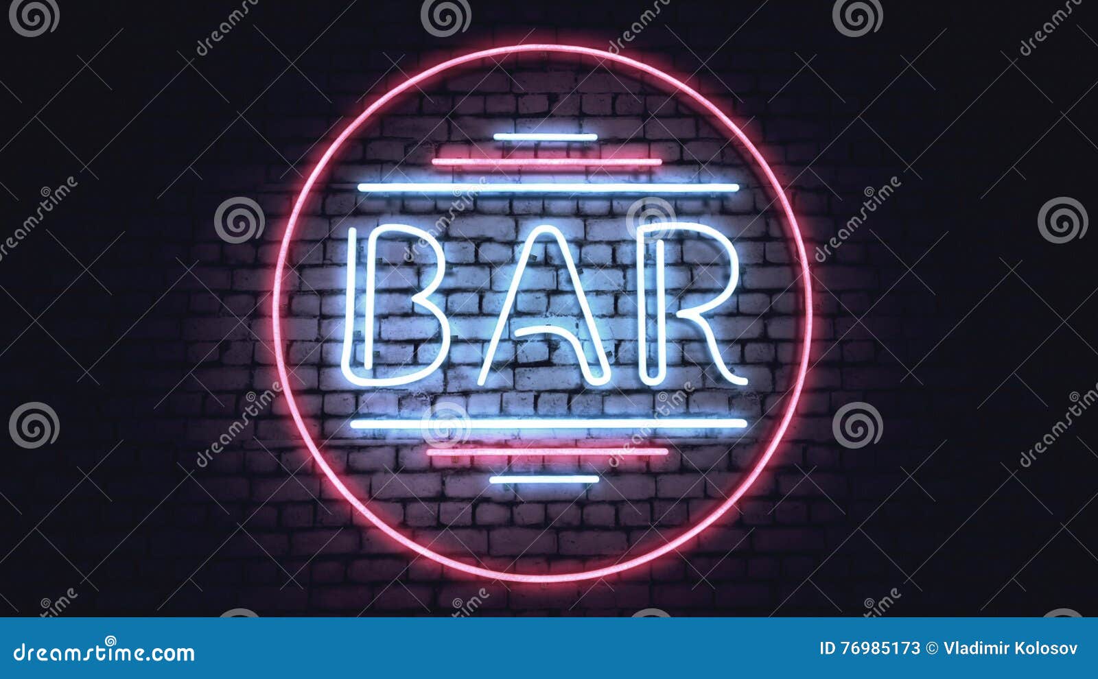 Bar sign stock illustration. Illustration of brick, nightclub - 76985173
