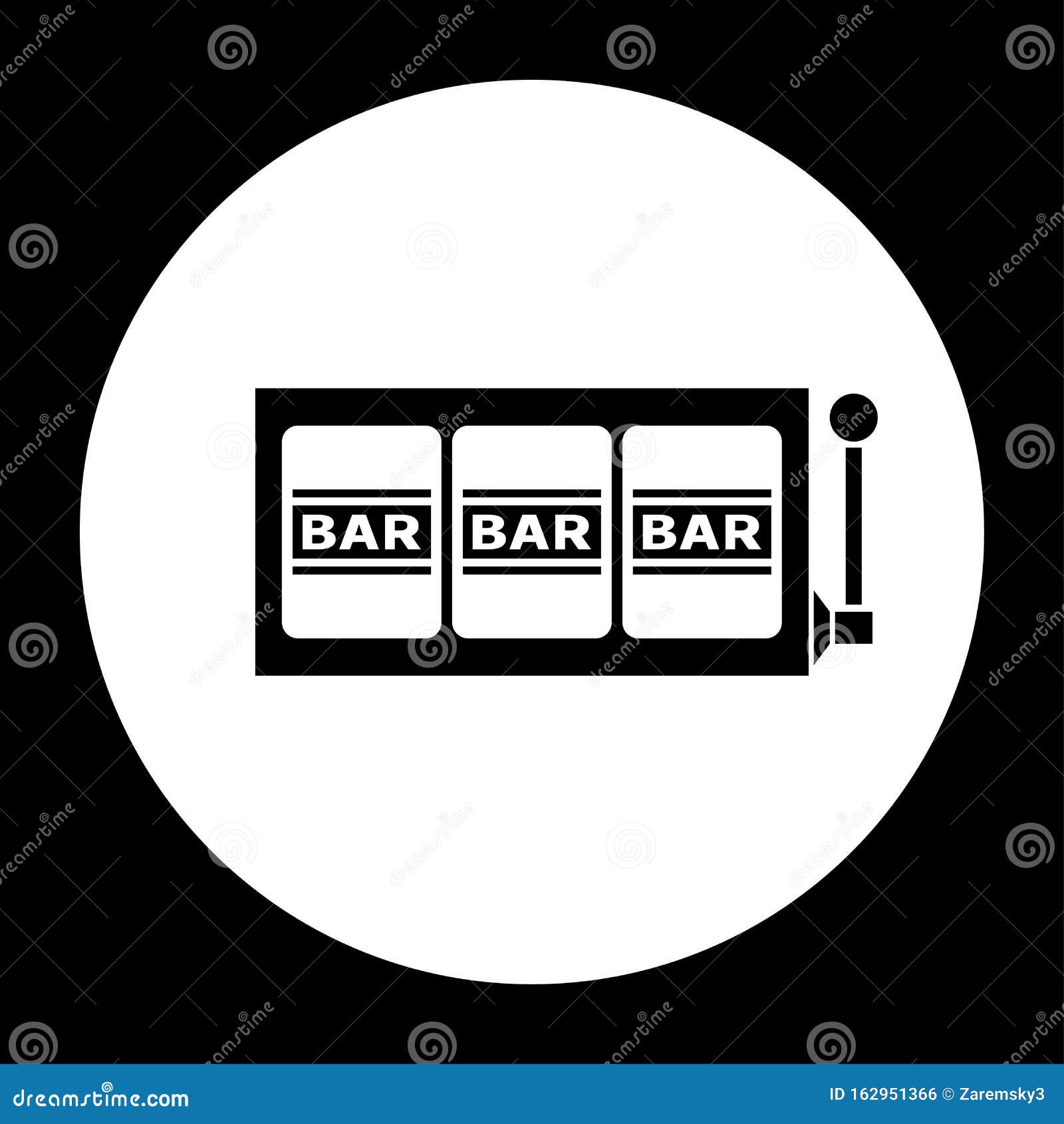 Bar Slot Reels Icon Black and White Vector Illustration Stock Vector ...