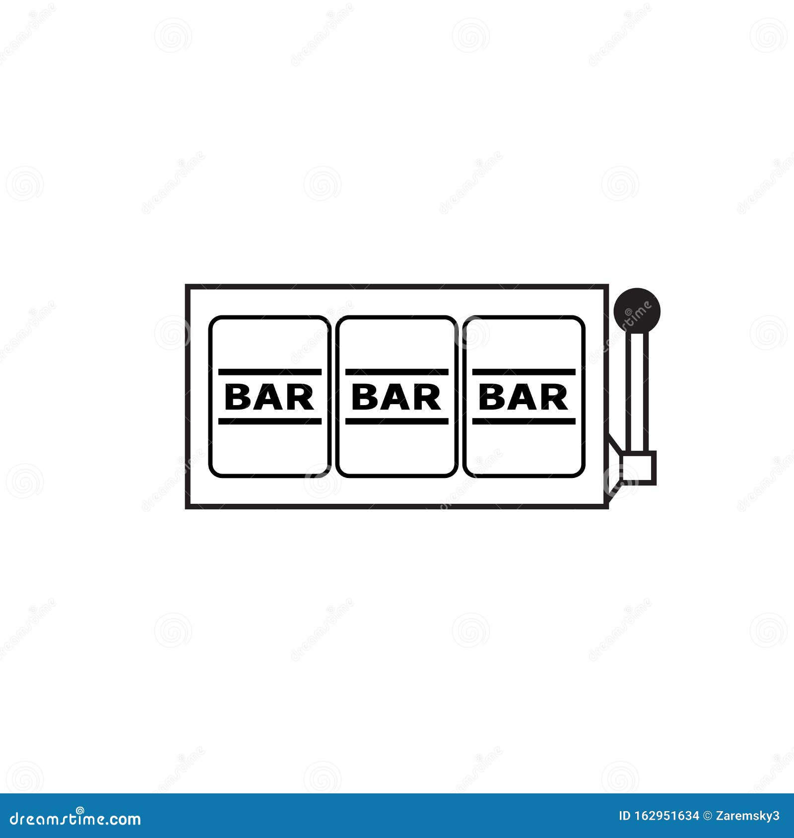 Bar Slot Reels Icon Black and White Vector Illustration Stock Vector ...