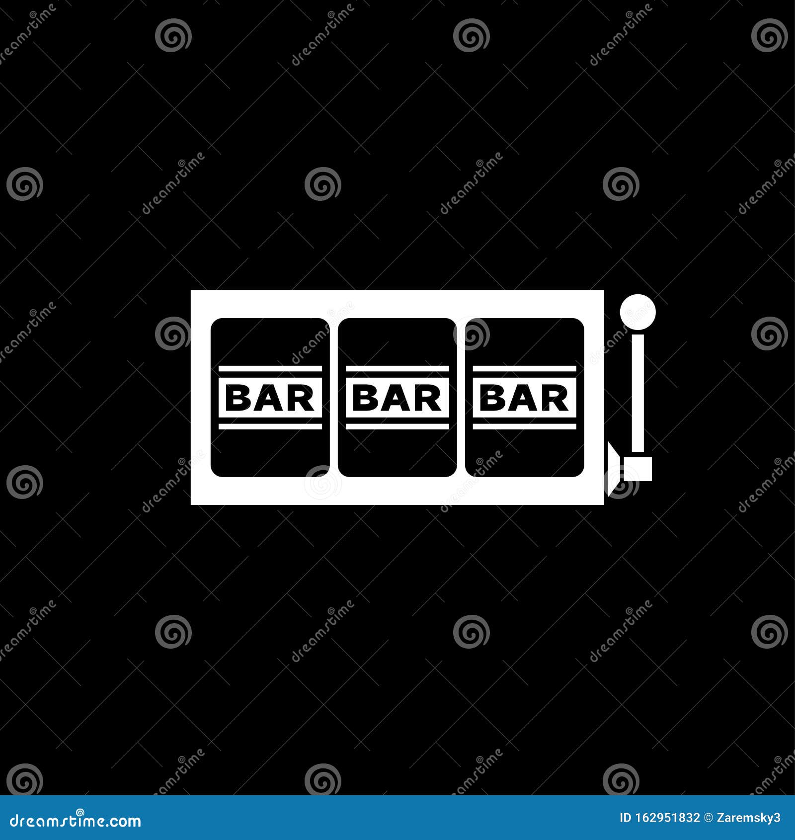 Bar Slot Reels Icon Black and White Vector Illustration Stock Vector ...