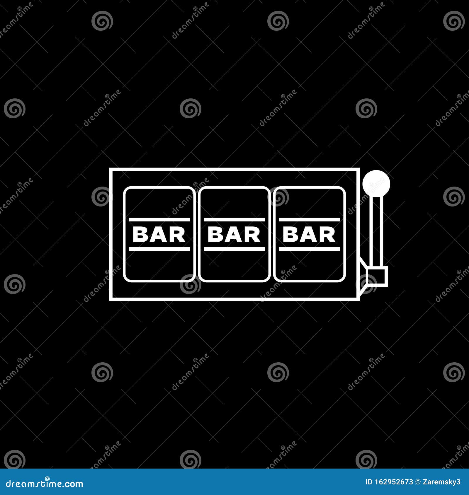 Bar Slot Reels Icon Black and White Vector Illustration Stock Vector ...