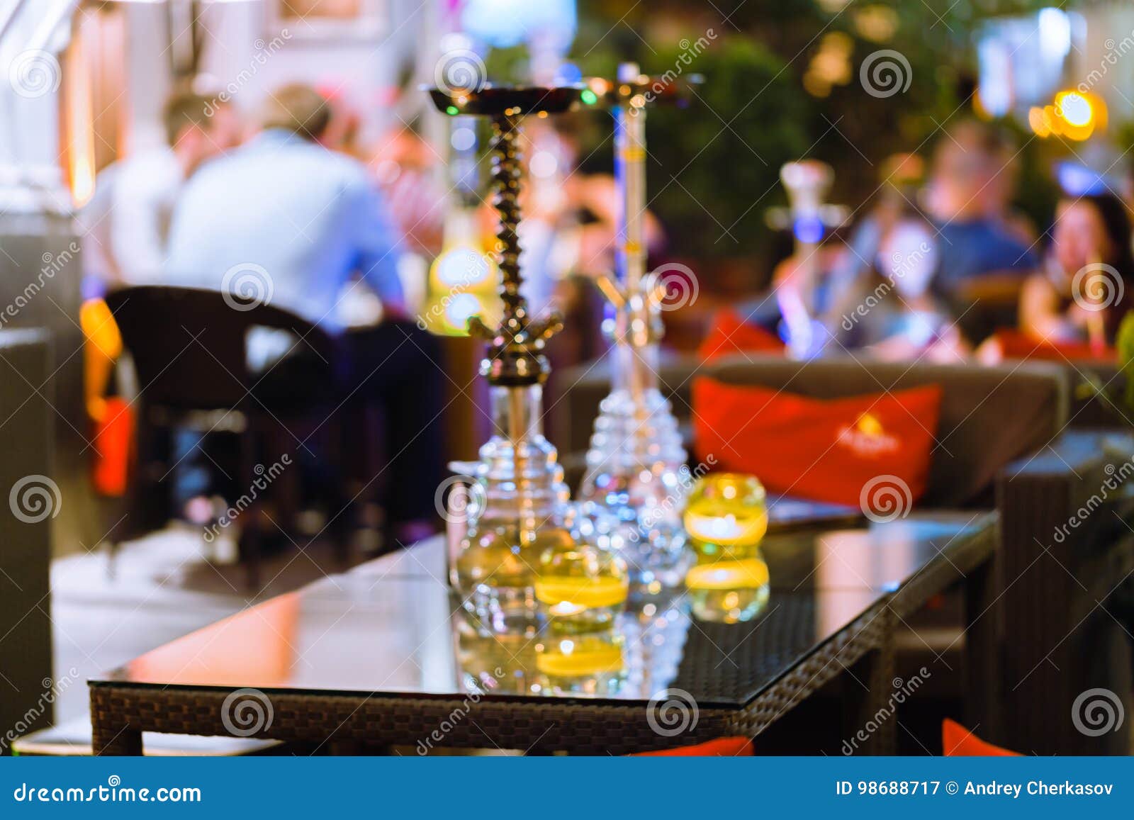 Bar for Smoking a Hookah. the Background is Blurred Stock Image - Image ...