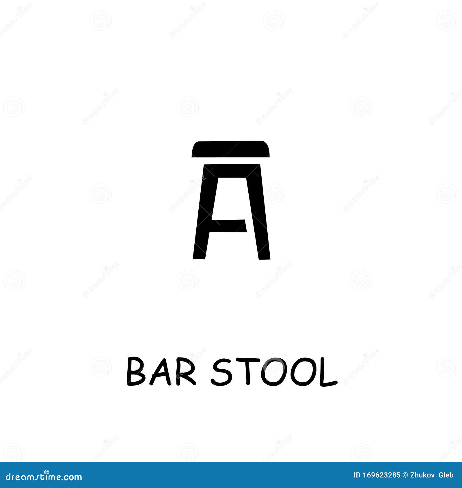 Bar Stool flat vector icon stock illustration. Illustration of plastic ...