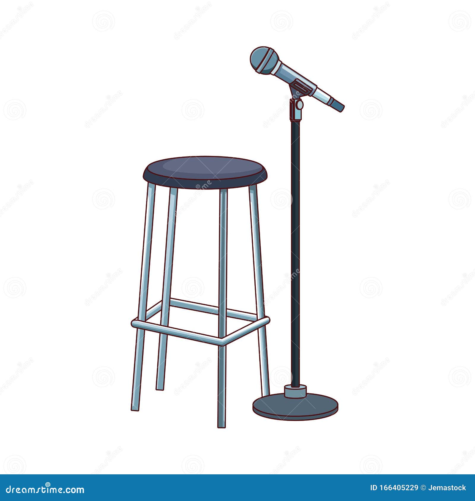 Bar Stool and Microphone Stand Icon Stock Vector - Illustration of ...