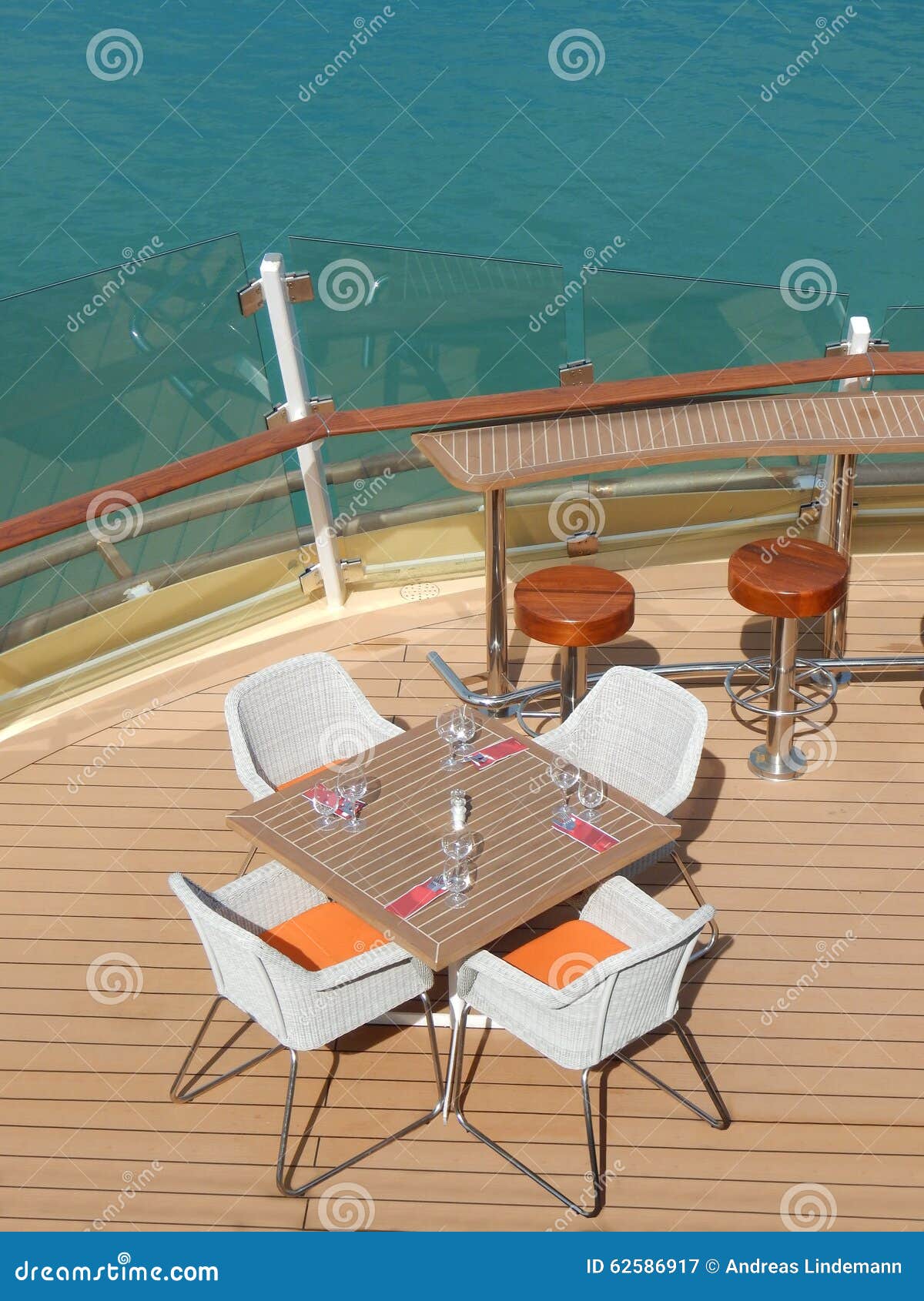 Bar Stool and Table on a Cruise Ship Stock Image - Image of relax ...