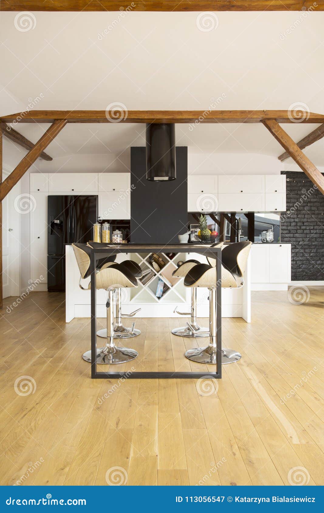 Bar stools in open space stock image. Image of brown - 113056547