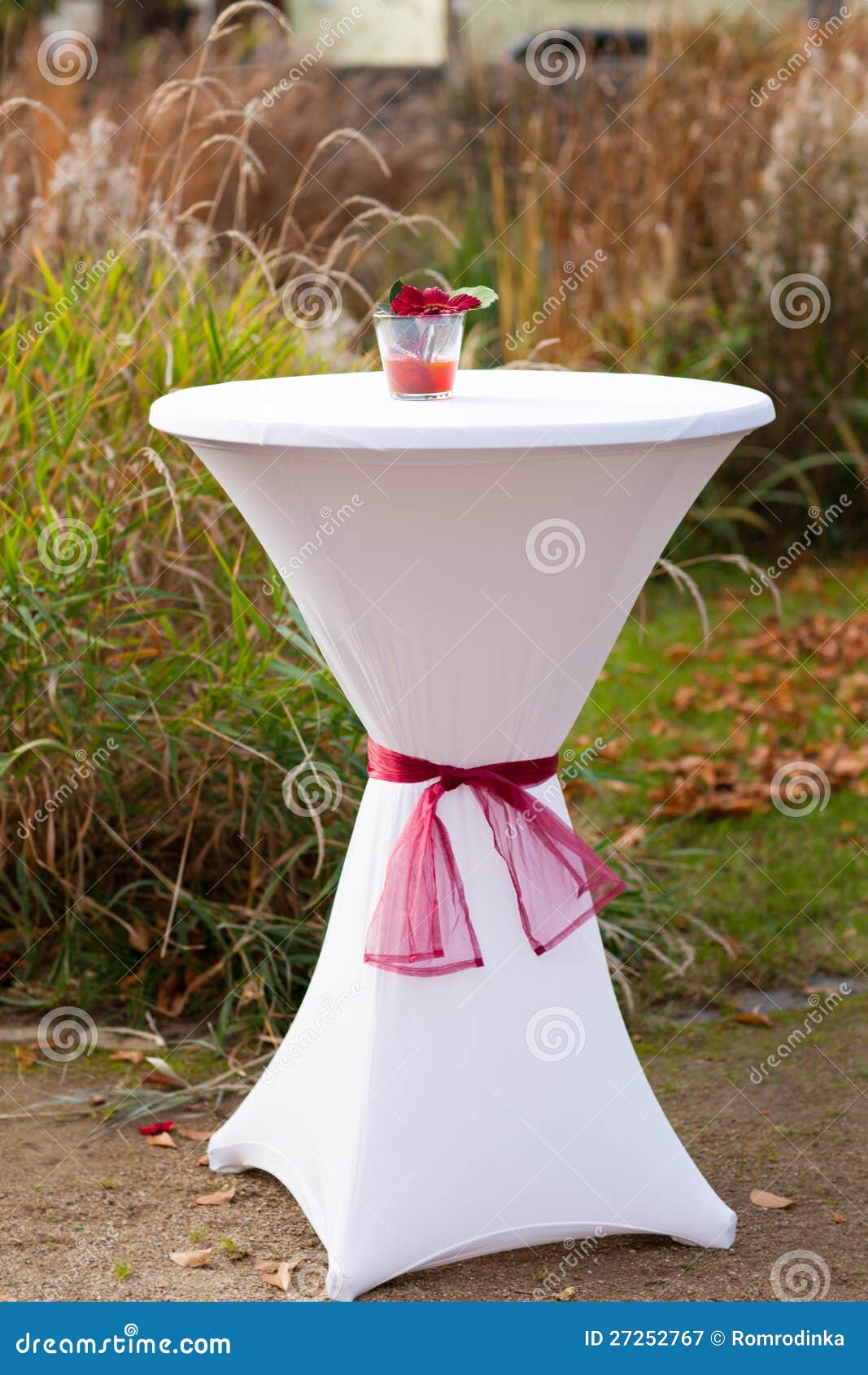 Bar Table Decorated for Outdoor Wedding Stock Image - Image of setting ...