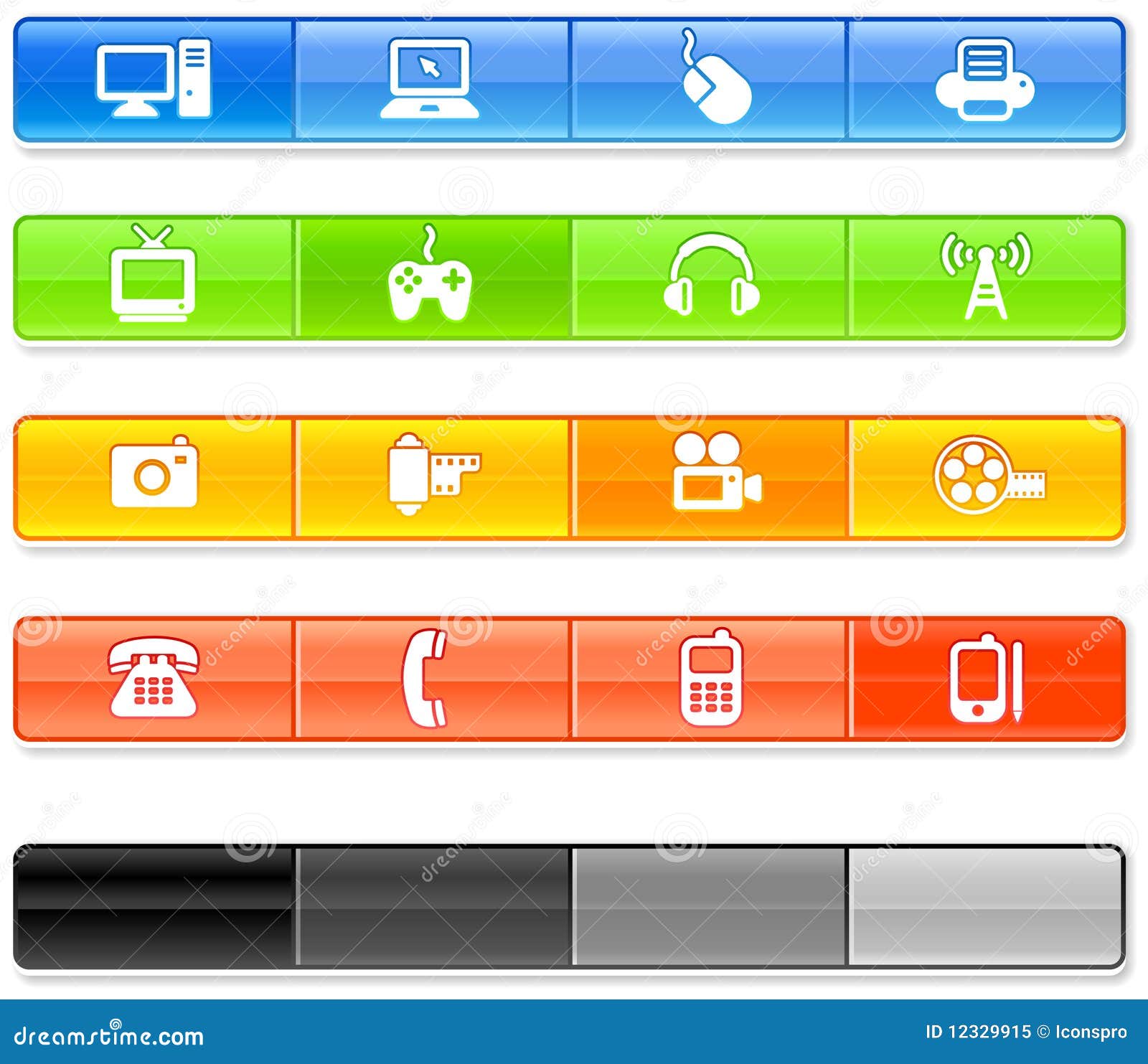 Bar Technology Icons stock vector. Illustration of icon - 12329915