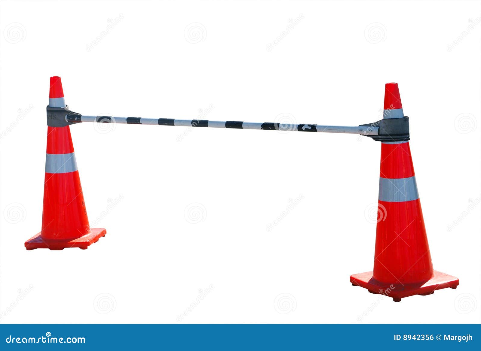 Bar between Two Road Cones stock photo. Image of marker - 8942356