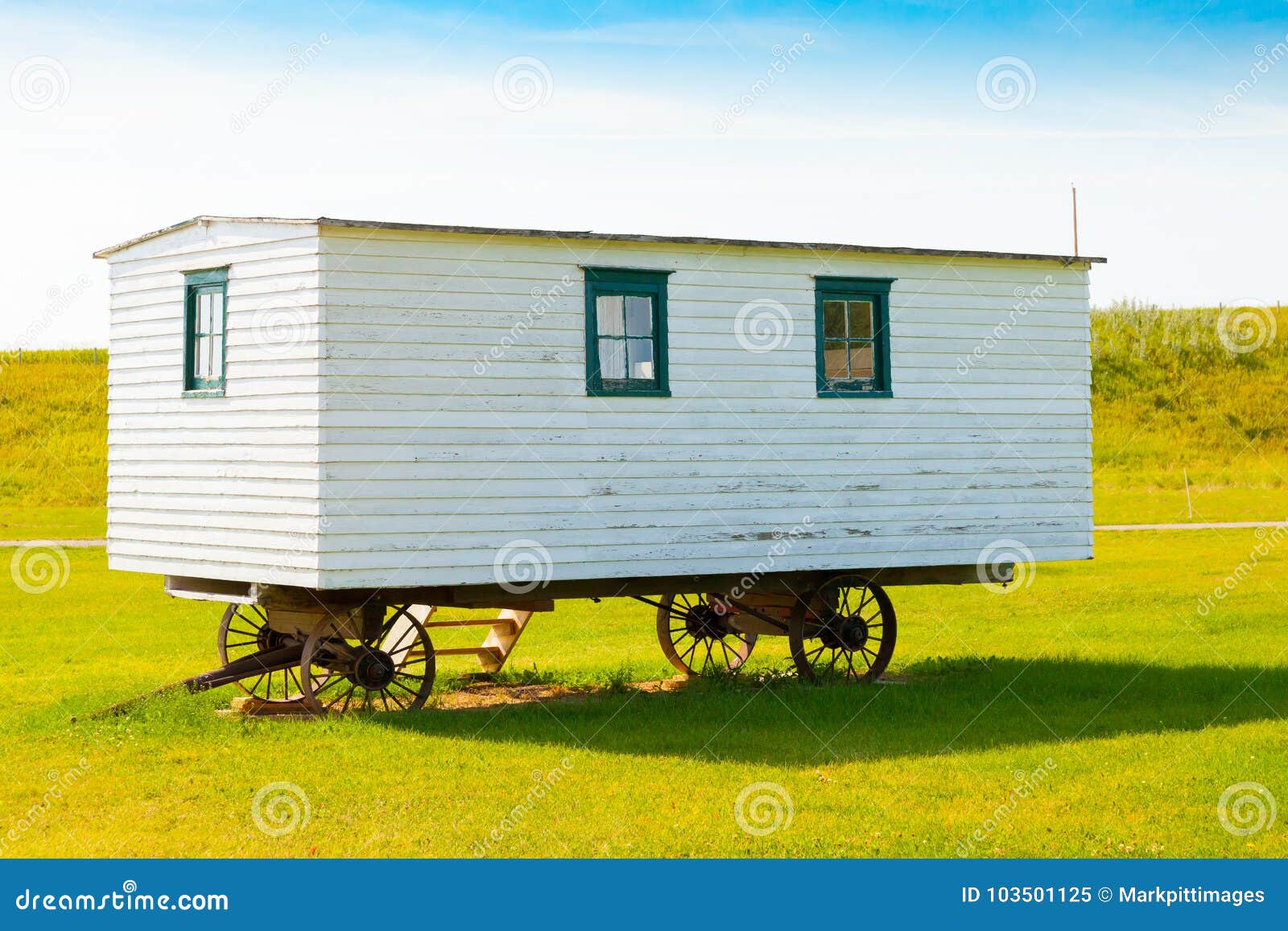 Bar U Ranch Wooden House on Wheels Editorial Image - Image of flag ... Bar U Ranch Wooden House on Wheels Editorial Image - Image of flag ...