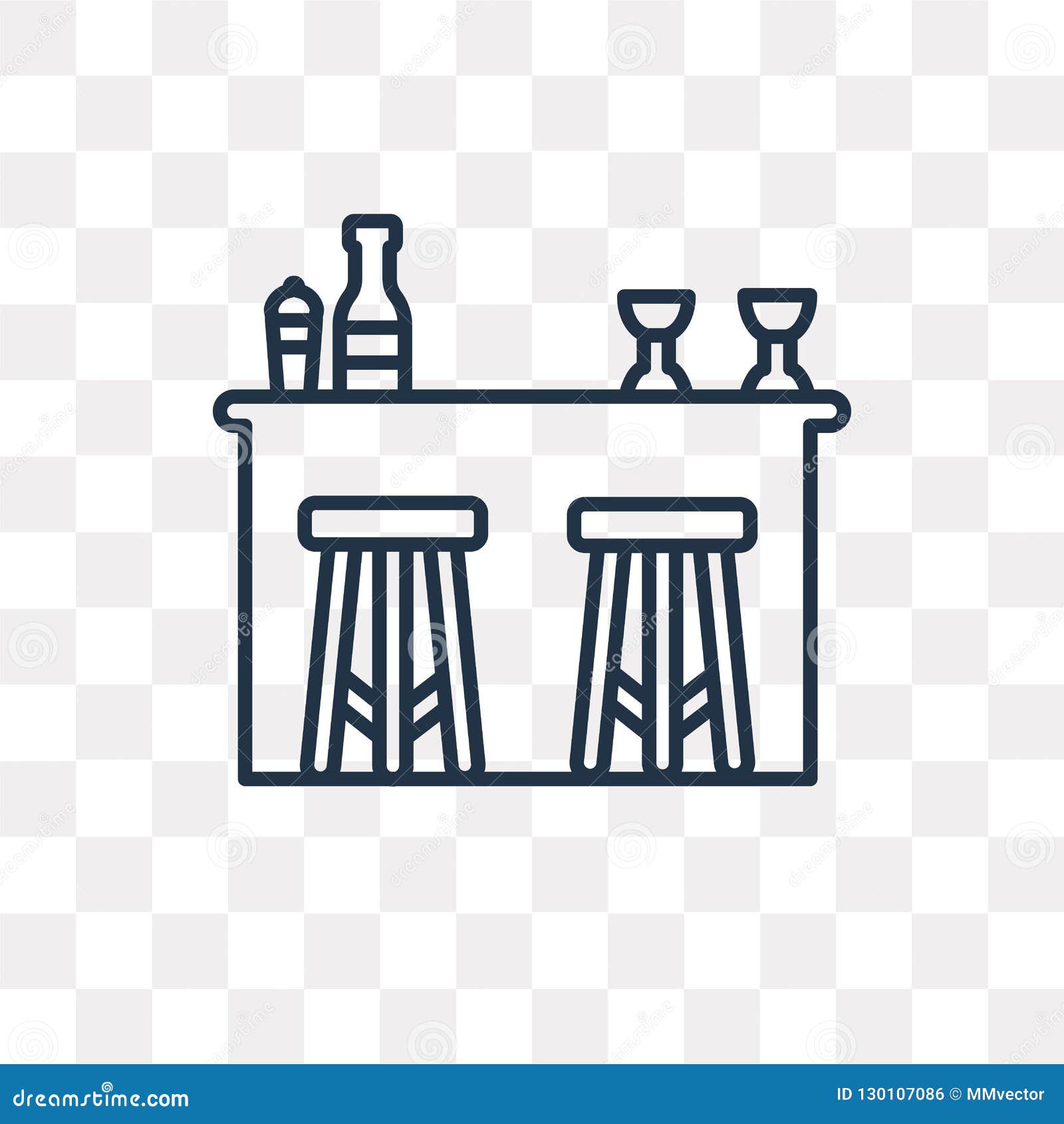 Bar Vector Icon Isolated on Transparent Background, Linear Bar T Stock ...