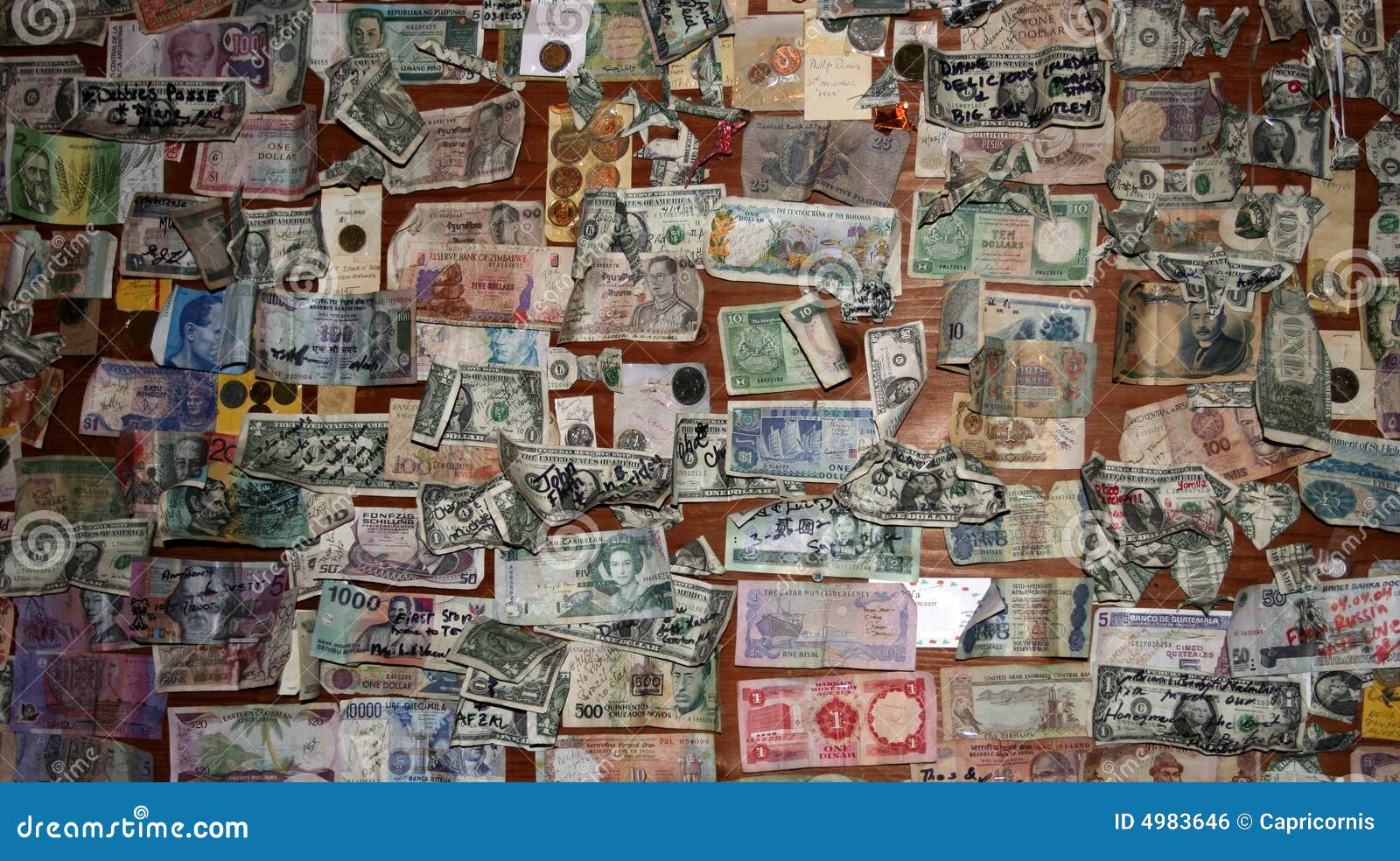 Bar Wall with Many Pinned Note Stock Photo - Image of cash, assorted ...