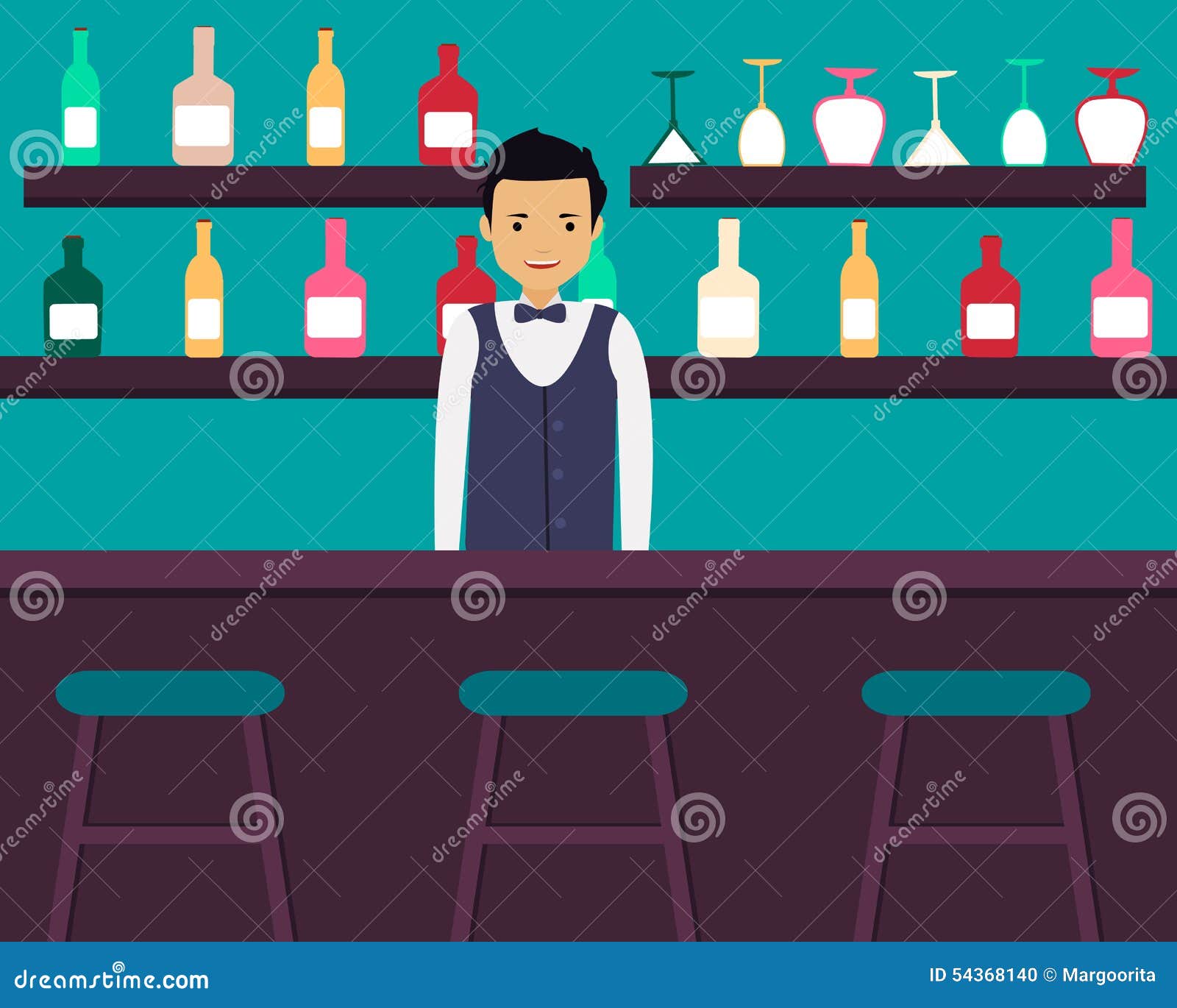 Bar stock vector. Illustration of cartoon, background - 54368140