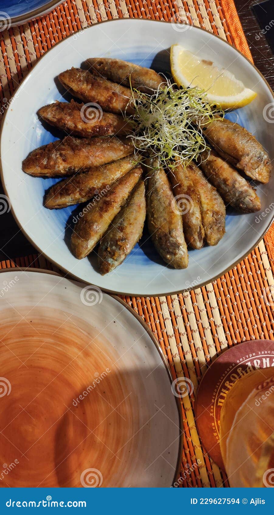 Barabulka Fish at Restaurant on Black Sea Coast Stock Photo - Image of ...