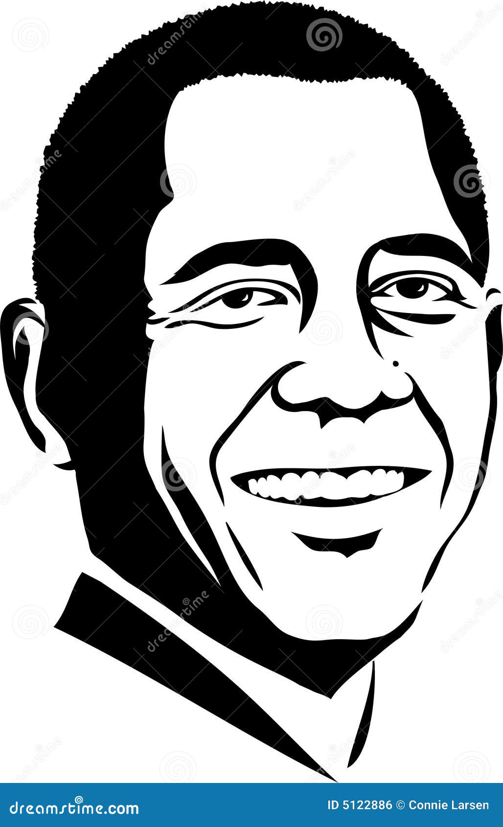 Barack Obama Cartoon Face Black And White