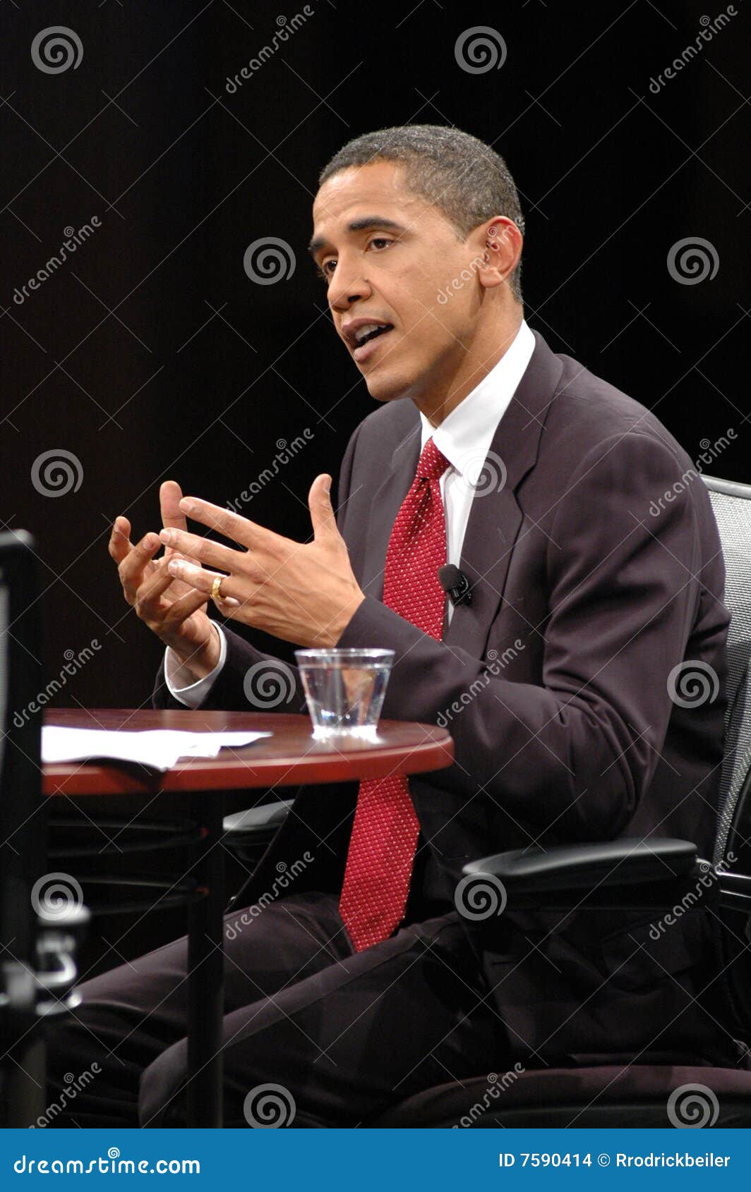 Barack Obama interview editorial stock image. Image of speaking - 7590414
