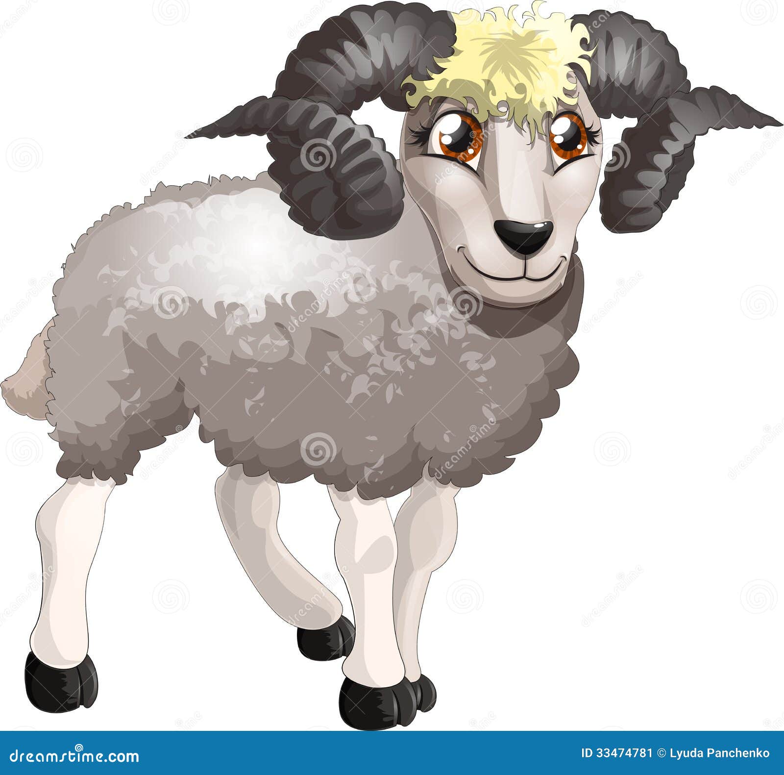 Baran ilustracji. Ilustracja złożonej z karykatura, agresywny - 33474781