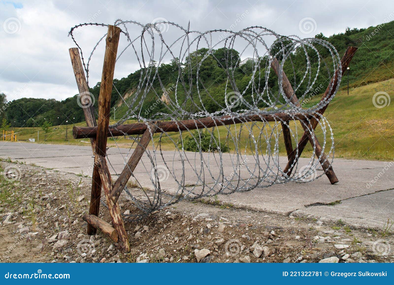 The Barb Razor Wire Obstacle Stock Image - Image of barb, view: 221322781