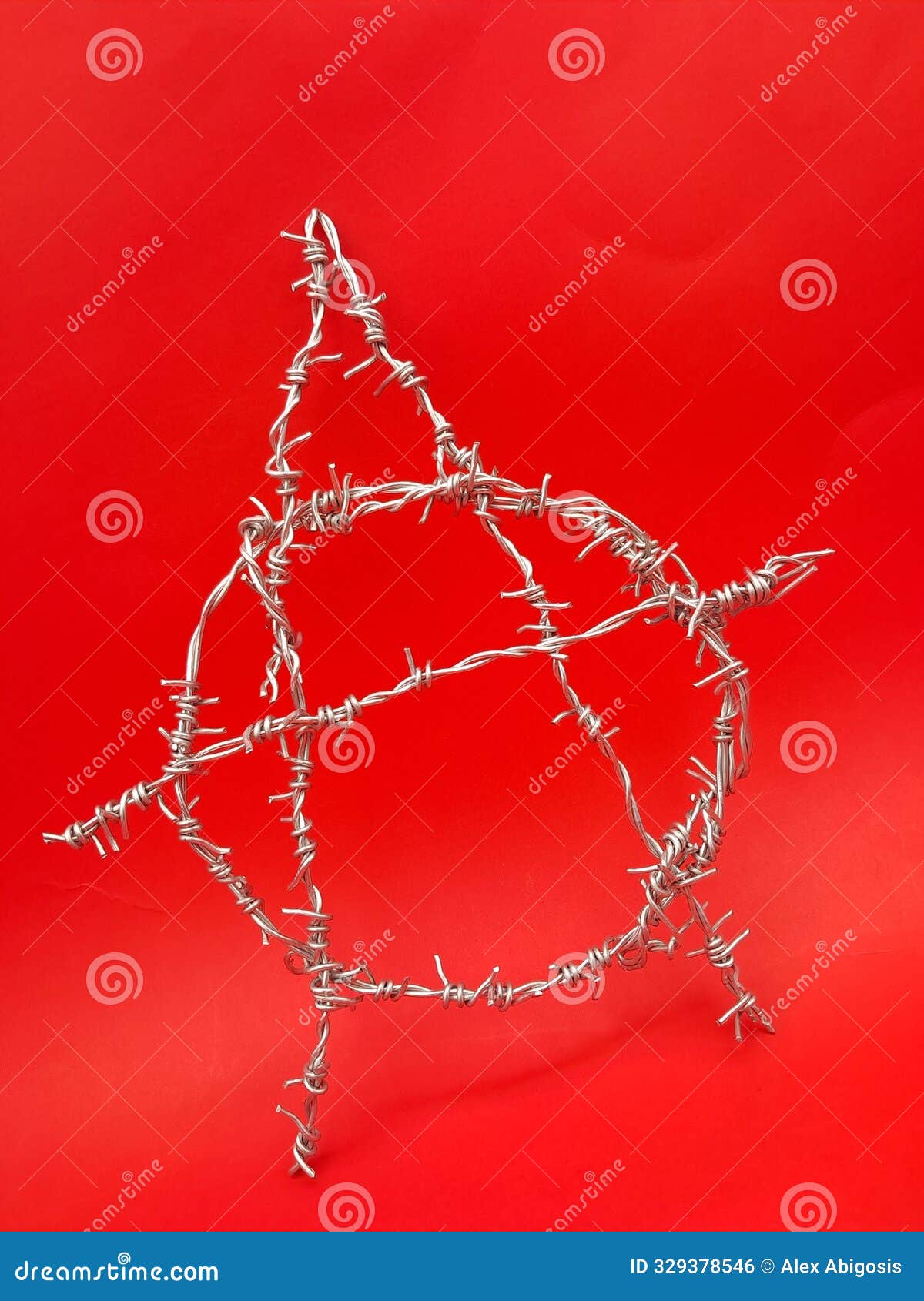 Barb Wire Anarchy Symbol on a Red Background Stock Photo - Image of ...