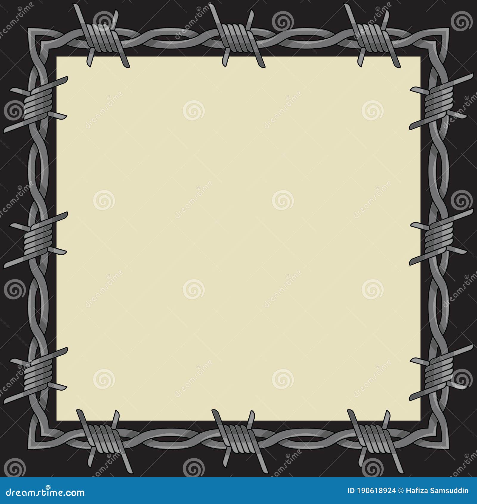 Barb Wire Frame. Vector Illustration Decorative Design Stock Vector ...