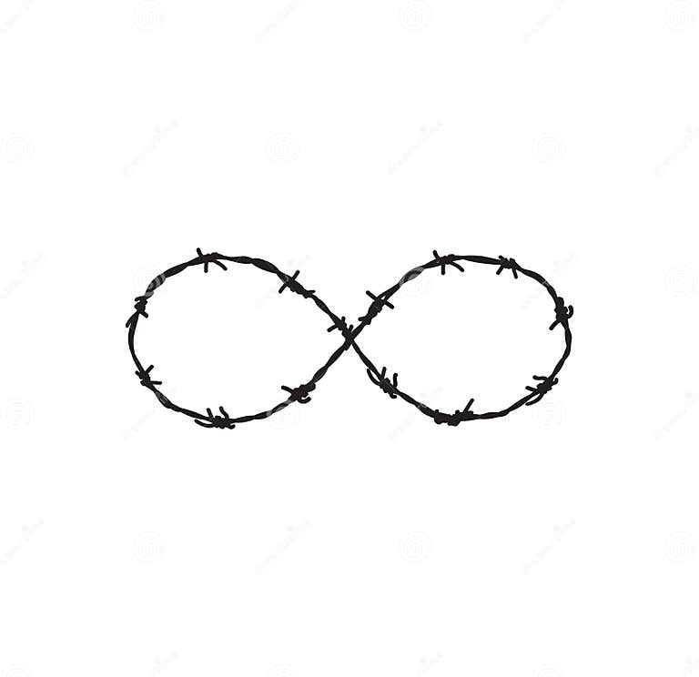 Barb wire infinity stock vector. Illustration of barbwire - 199171719