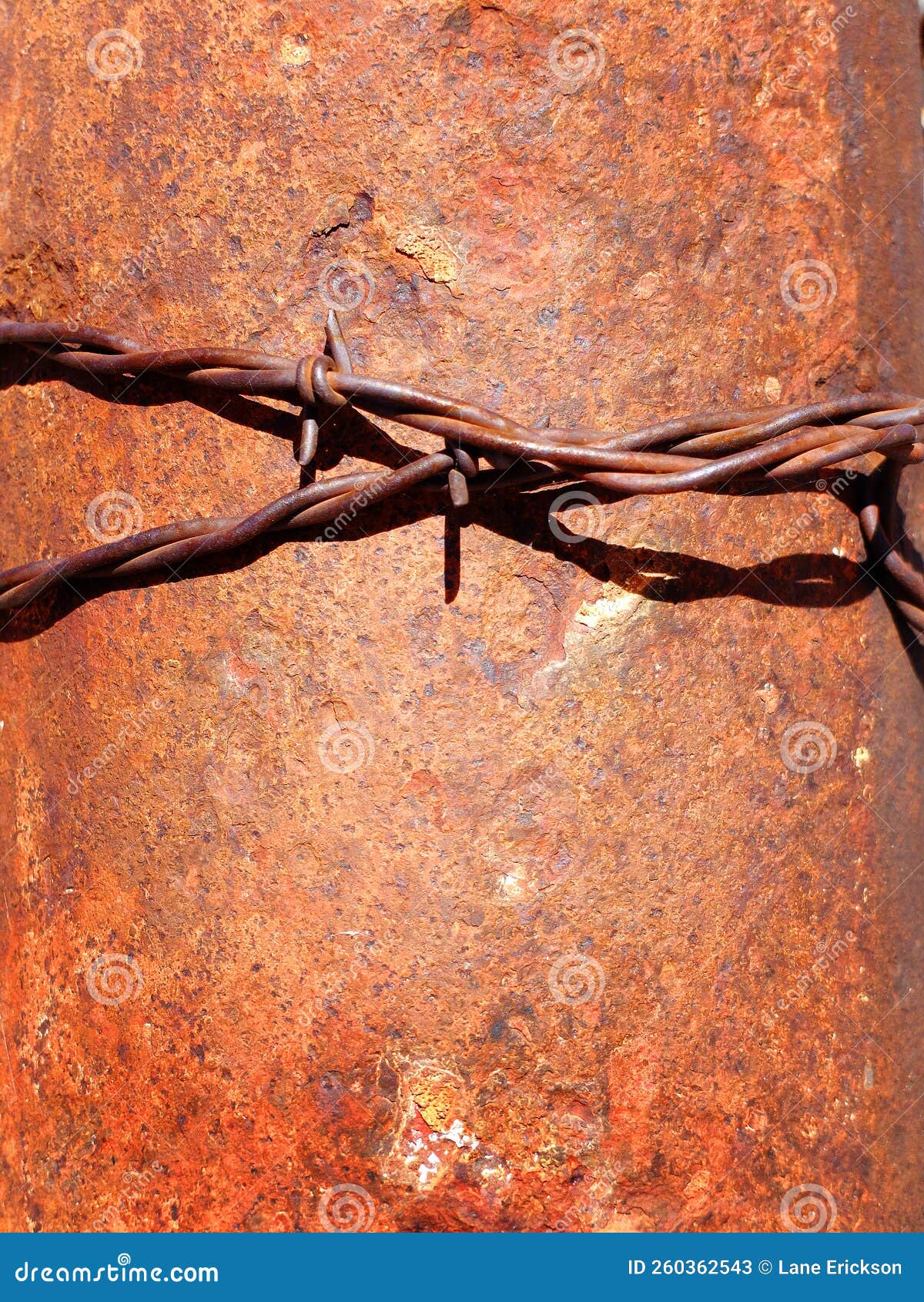 Barb Wire Sharp Barbs on Rusty Metal Pole Stock Image - Image of ...