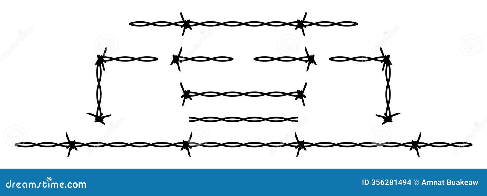 Pattern With Barbed Wire Cartoon Vector | CartoonDealer.com #67733623