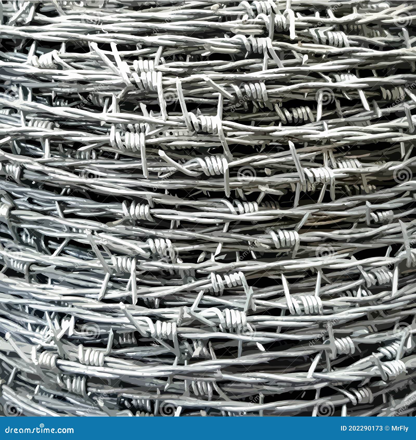 Barb Wire Spool, Vector Illustration Stock Vector - Illustration of ...