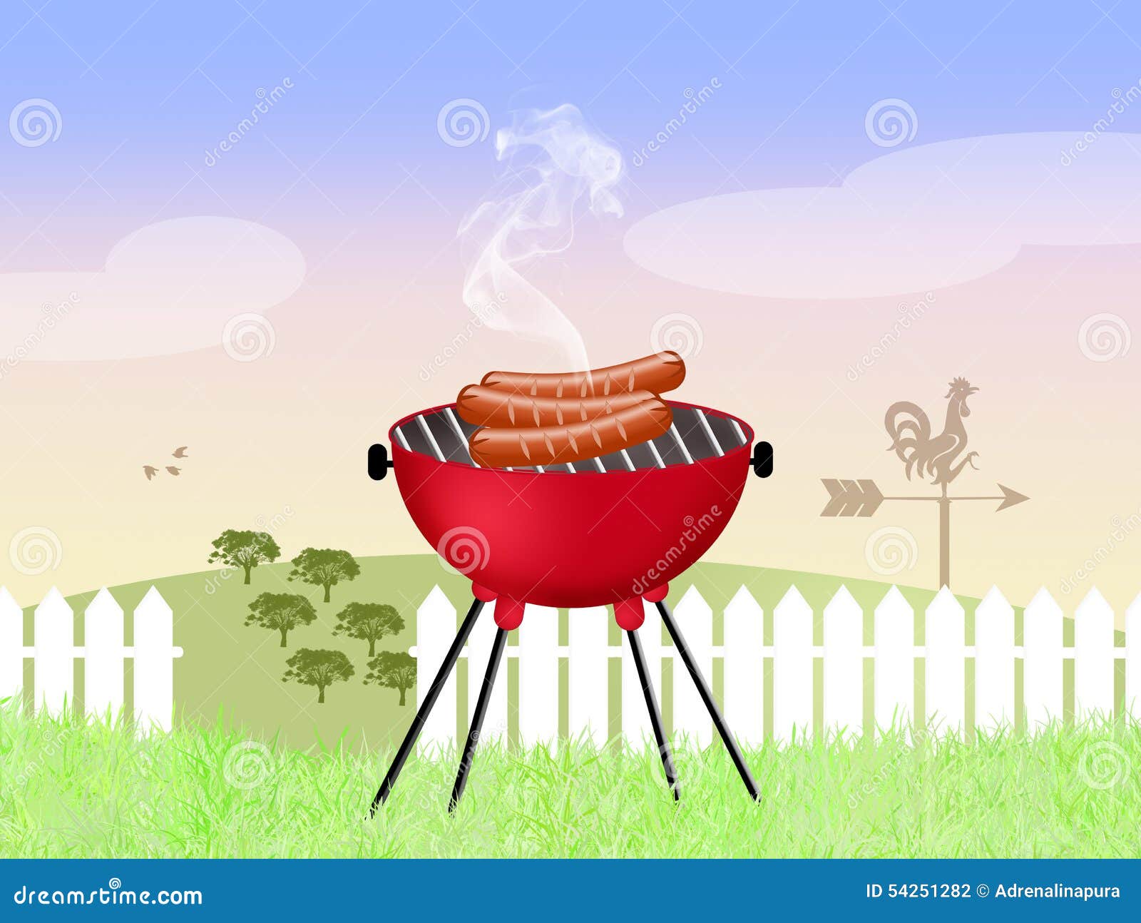 Barbacoa stock de ilustración. Ilustración de sonrisa - 54251282