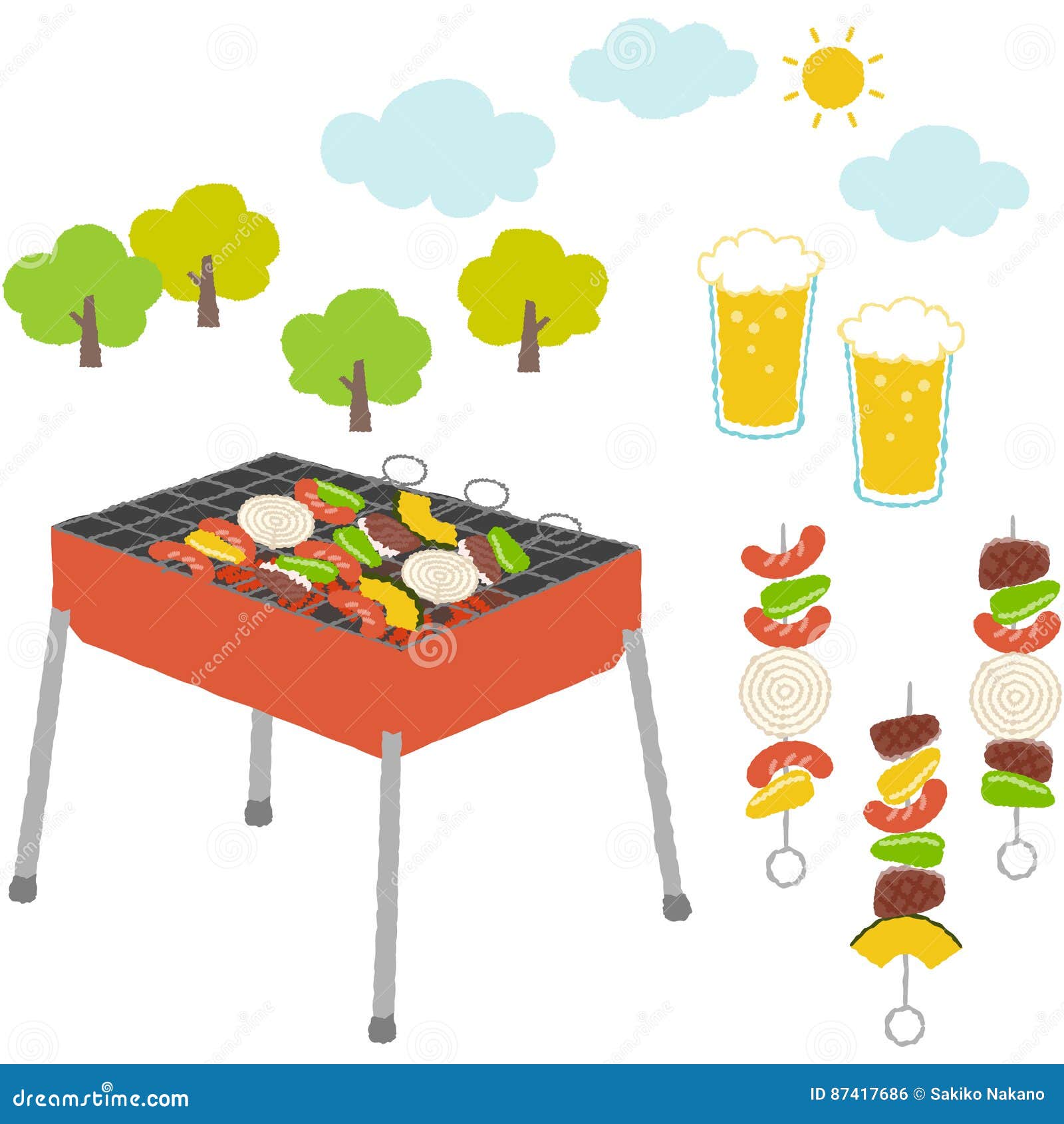 Barbacoa ilustración del vector. Ilustración de feliz - 87417686