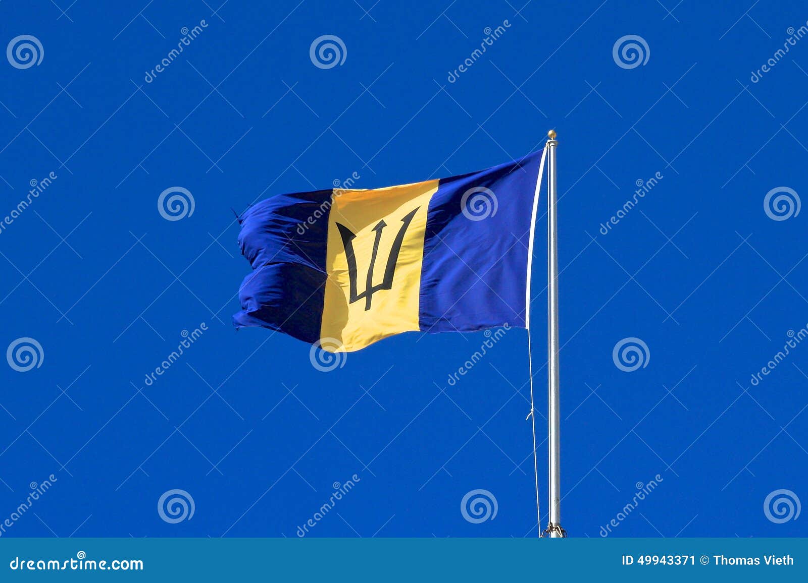 Barbados: Bandera nacional imagen de archivo. Imagen de color - 49943371