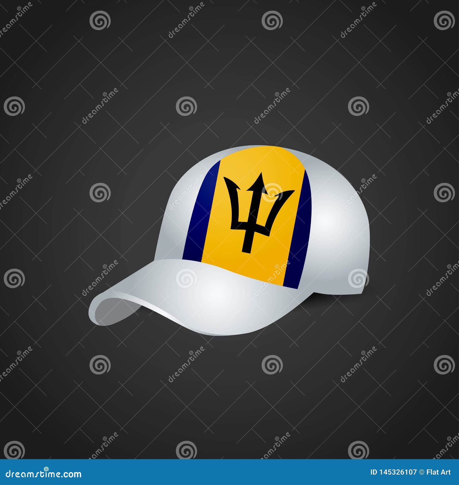 Barbados Flag on Cap stock vector. Illustration of design - 145326107